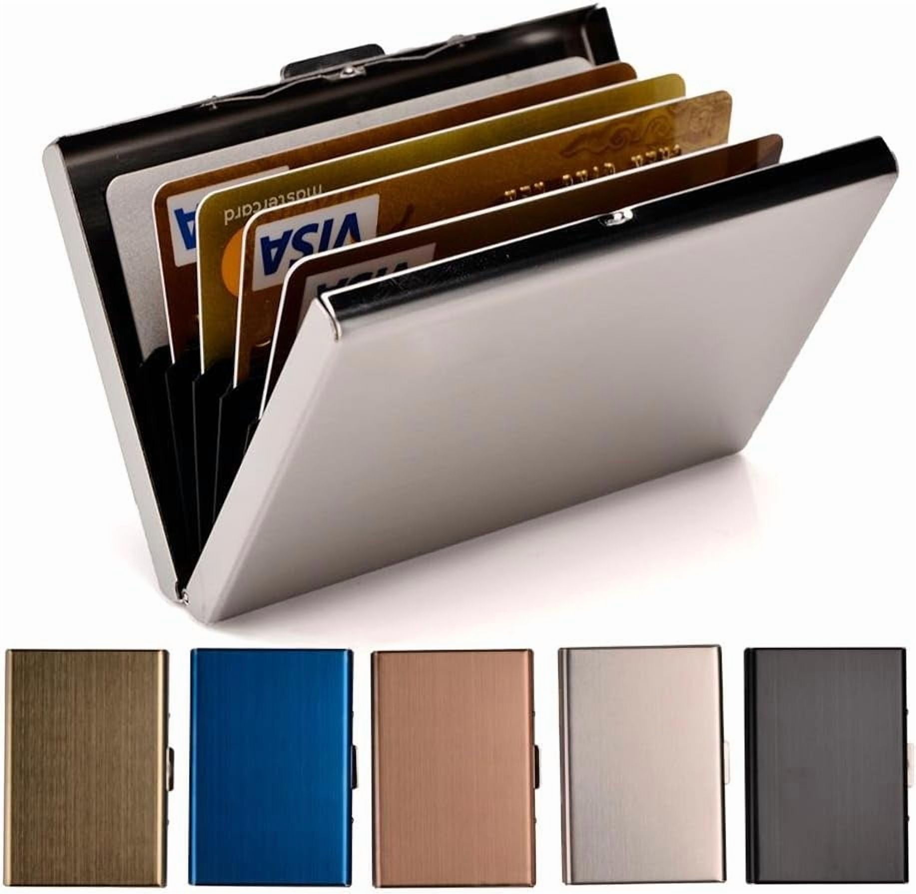 Minzimin RFID Credit Card Holder Metal Wallet Stainless Steel Credit ...