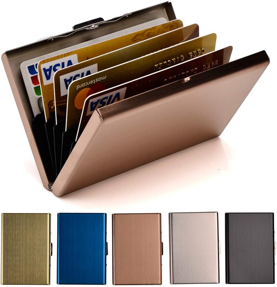 Minzimin RFID Credit Card Holder Metal Wallet Stainless Steel Credit ...