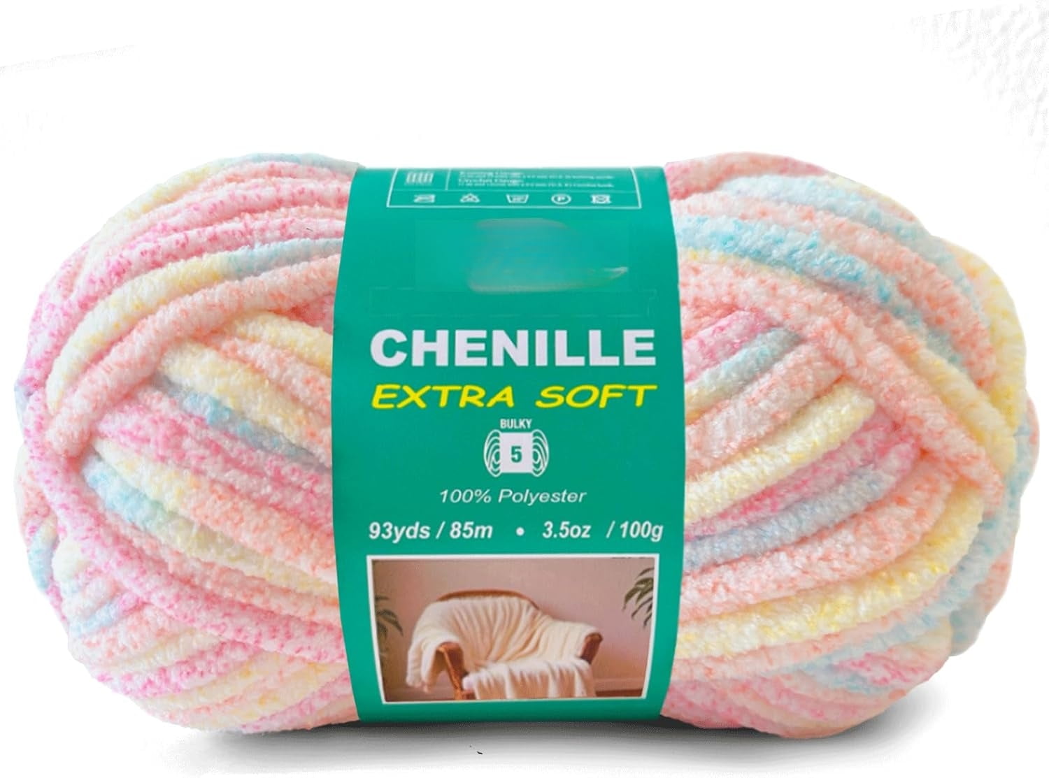 Minzimin Super Soft Velvet Chenille Yarn for Crocheting and Knitting ...