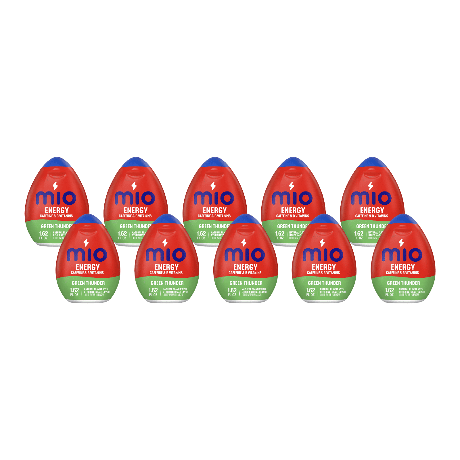 Mi & O Energy Green Thunder Water Enhancer, Green Apple Flavor, 60mg ...