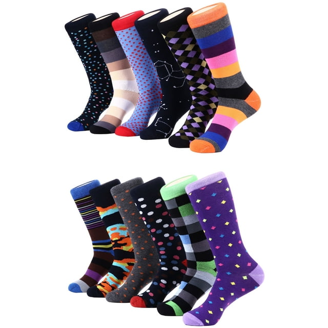 Mio Marino Men's Fun Dress Socks - Colorful Funky Socks for Men ...