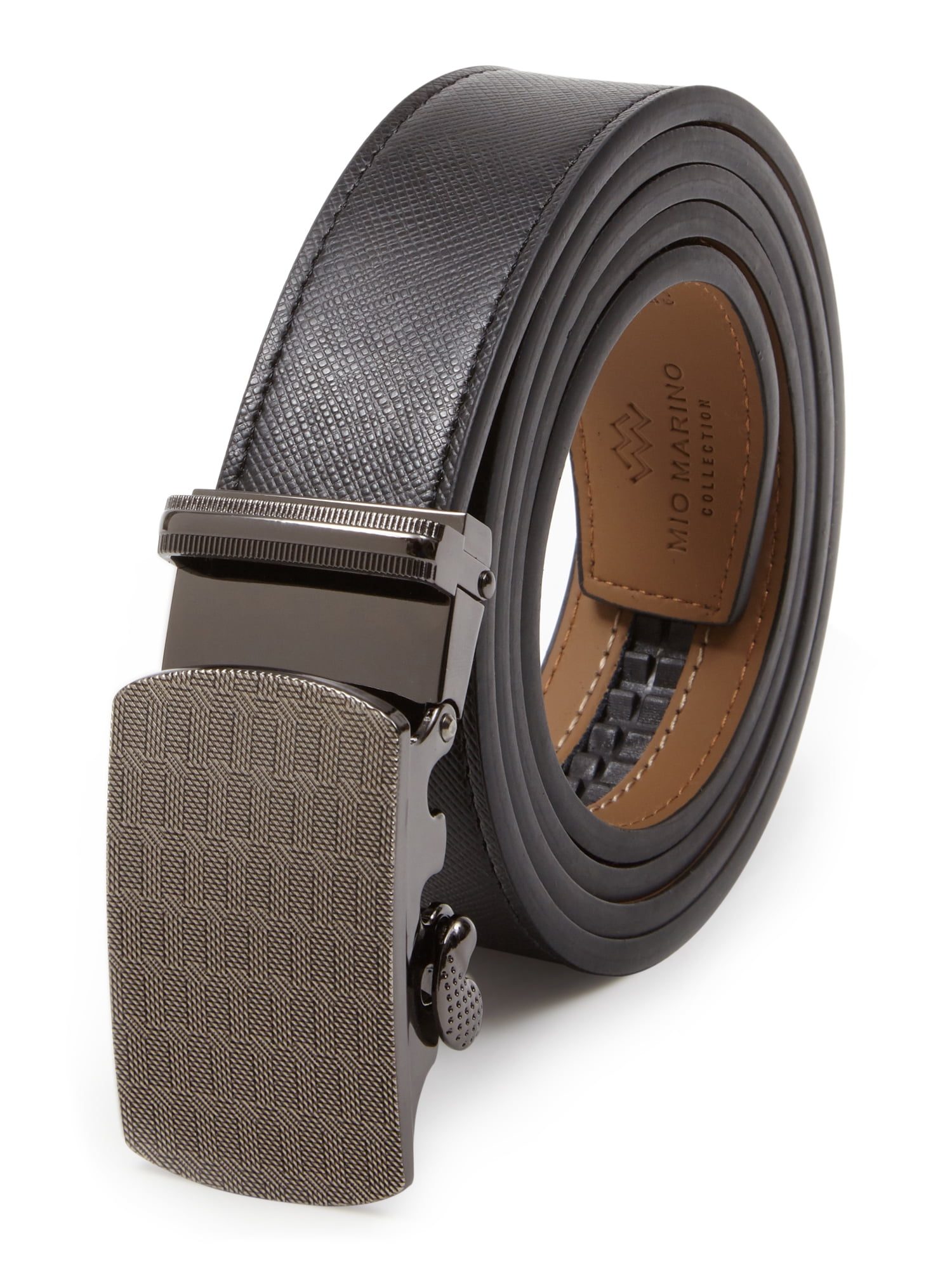 Mio Marino Men's Genuine Leather Ratchet Belt, 1.38 Belt Strap with ...