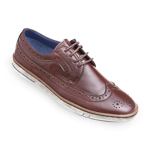 Mio Marino Round Toe Casual Brogue Design Dress Shoes for Men - Walmart.com