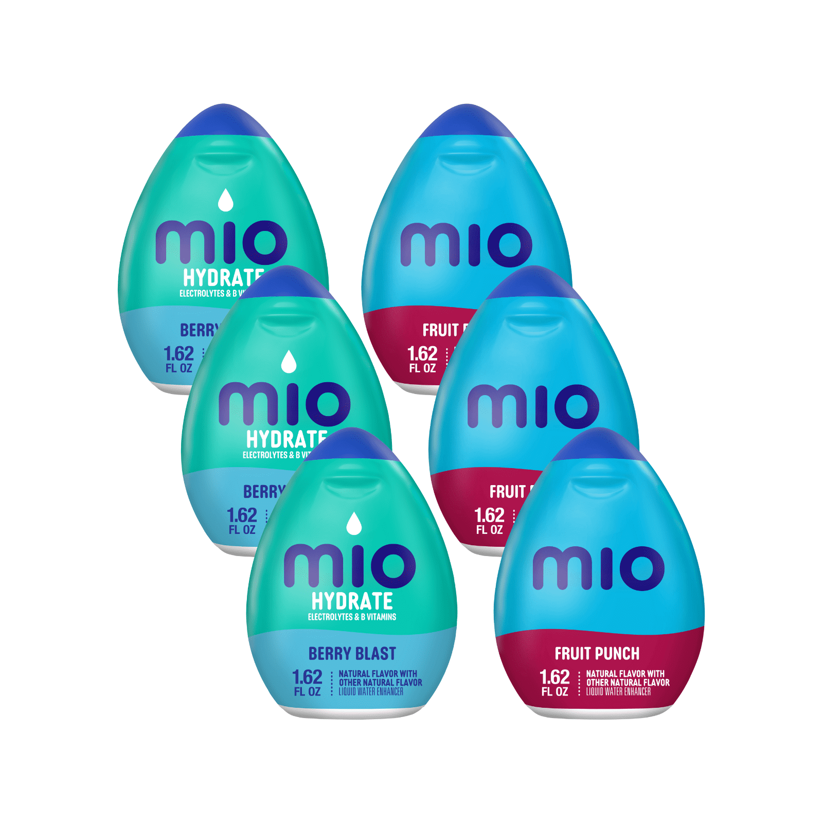 Mio Water Enhancement Variety Pack, 3 Fruit Punch & 3 Berry Blast, 1.62 ...