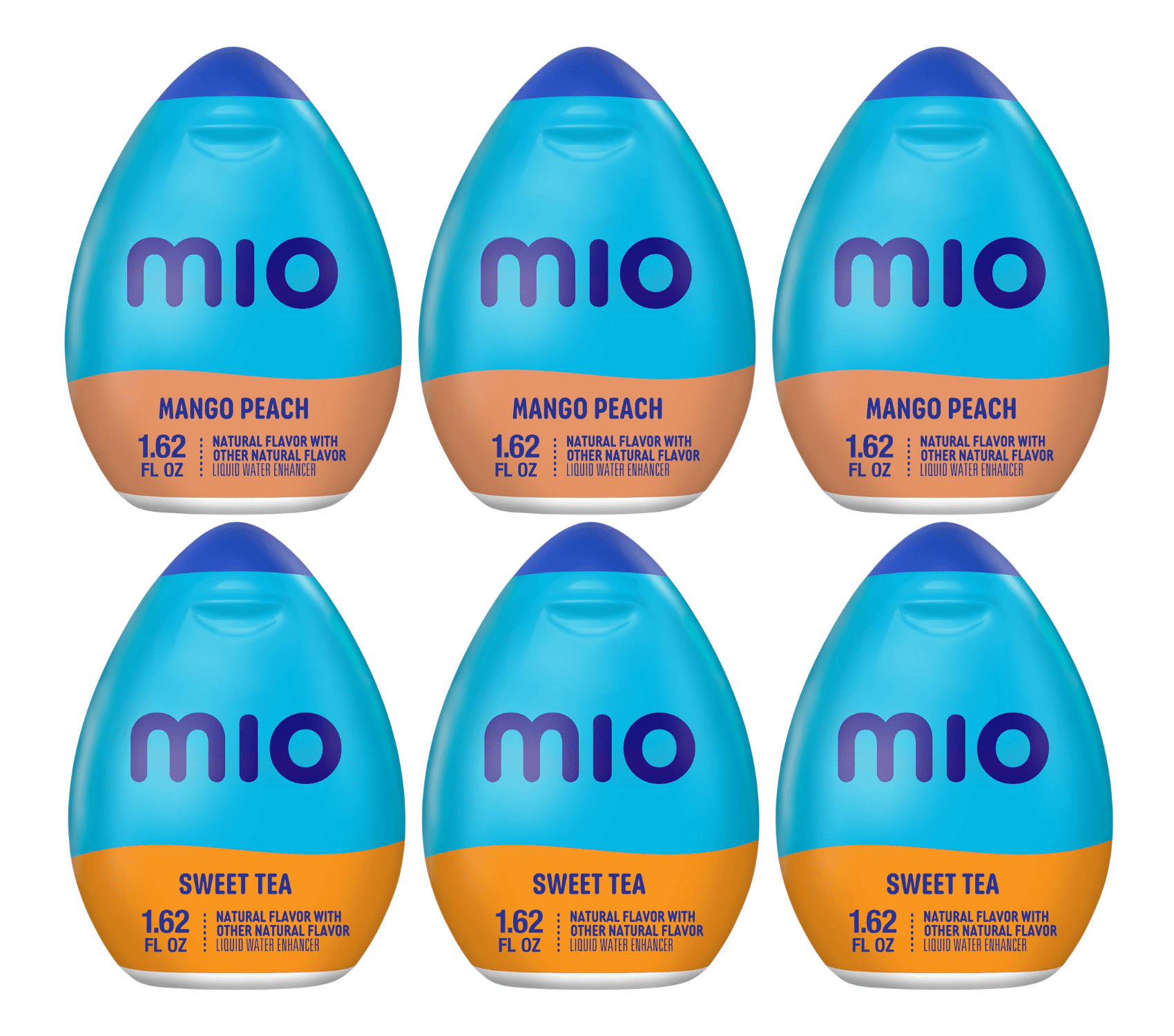 Mio Water Enhancement Variety Pack, 3 Sweet Tea & 3 Mango Peach, 1.62 ...