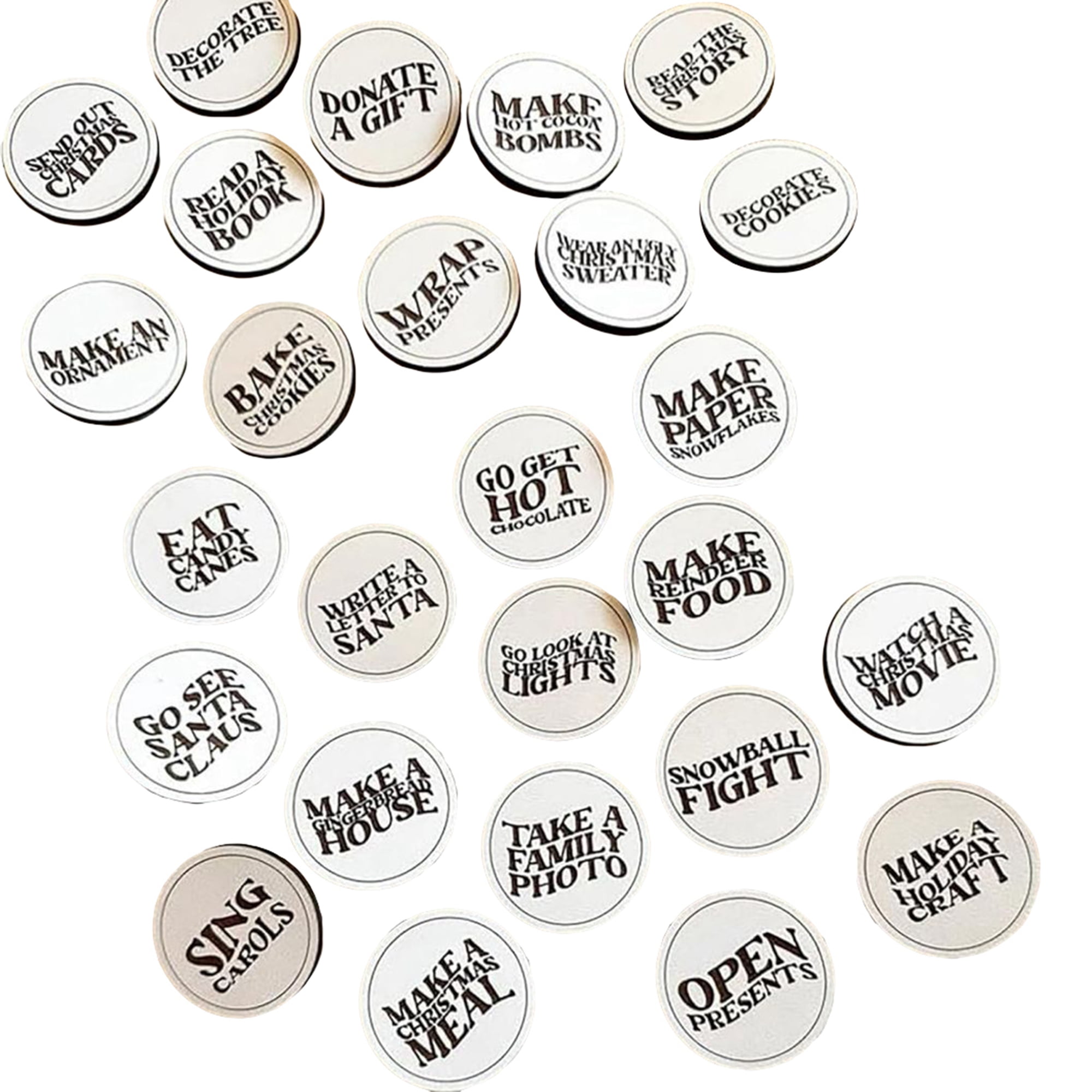 Mioliknya Christmas Countdown Calendar Wooden Advent Tokens Set ...