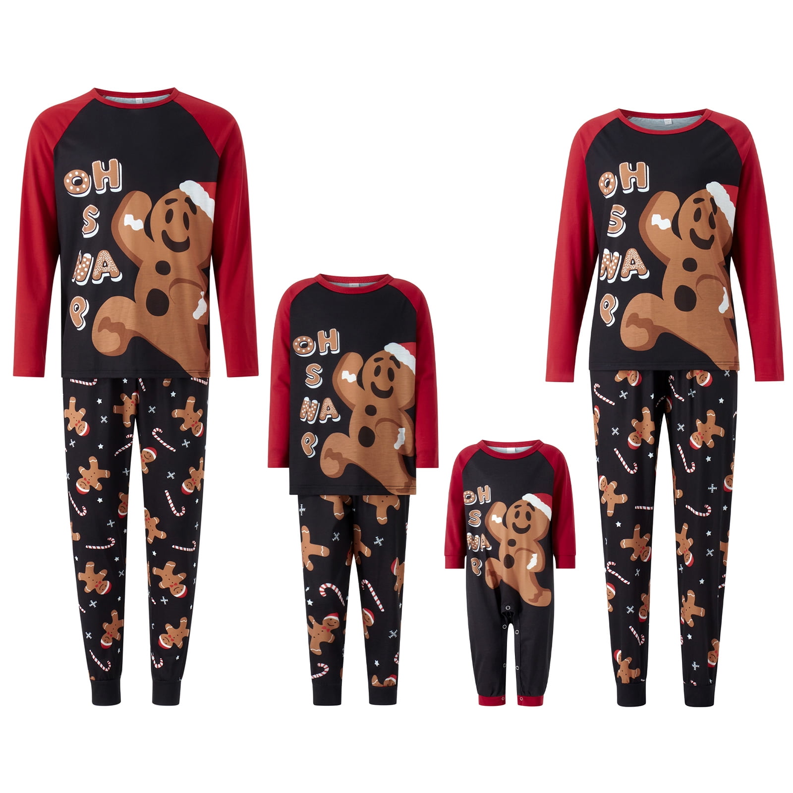 Mioliknya Christmas Pajamas for Family, Long Sleeve Gingerbread Man ...