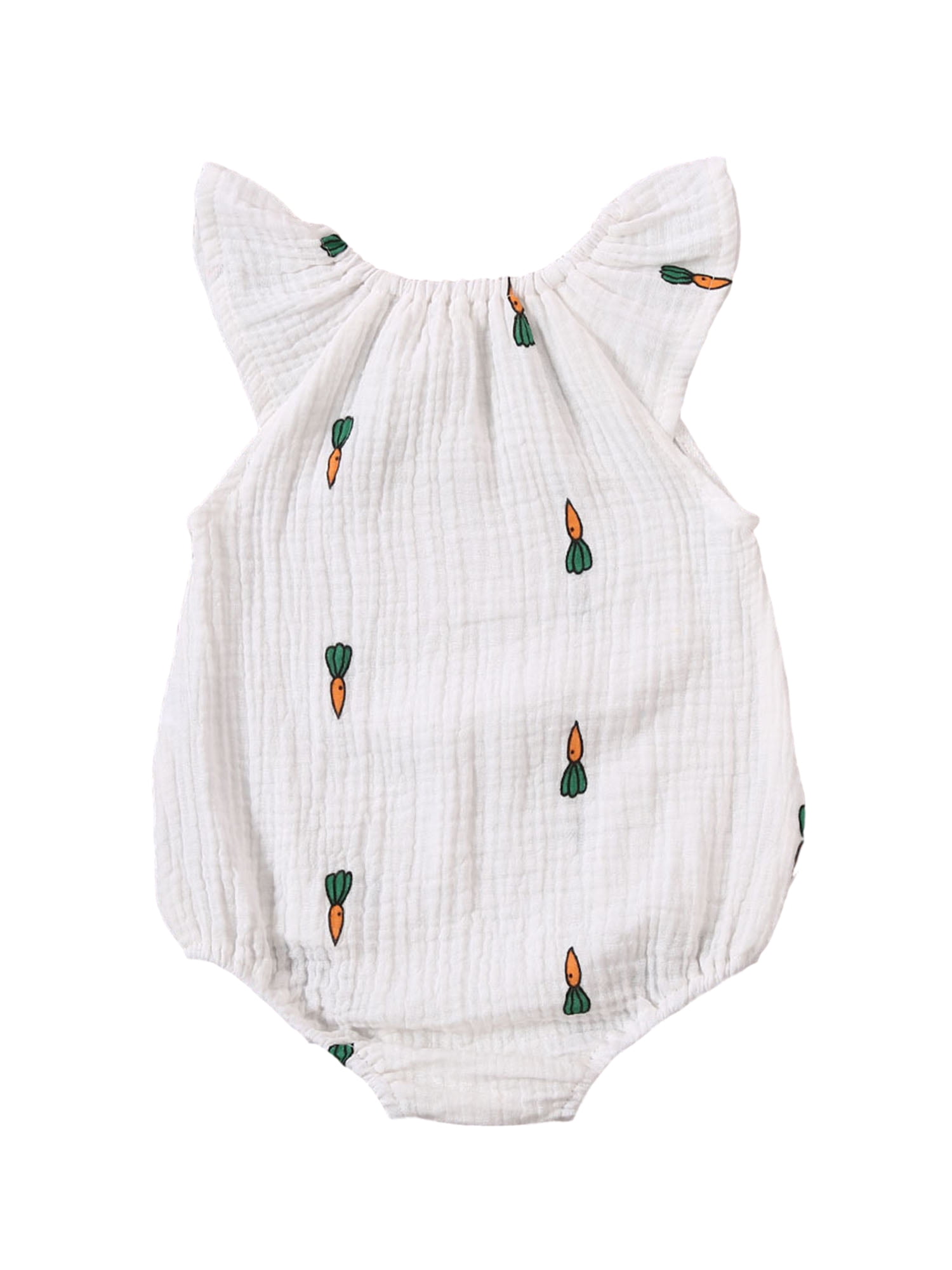 Mioliknya Newborn Baby Girls One Piece Romper Fly Sleeve Cartoon ...