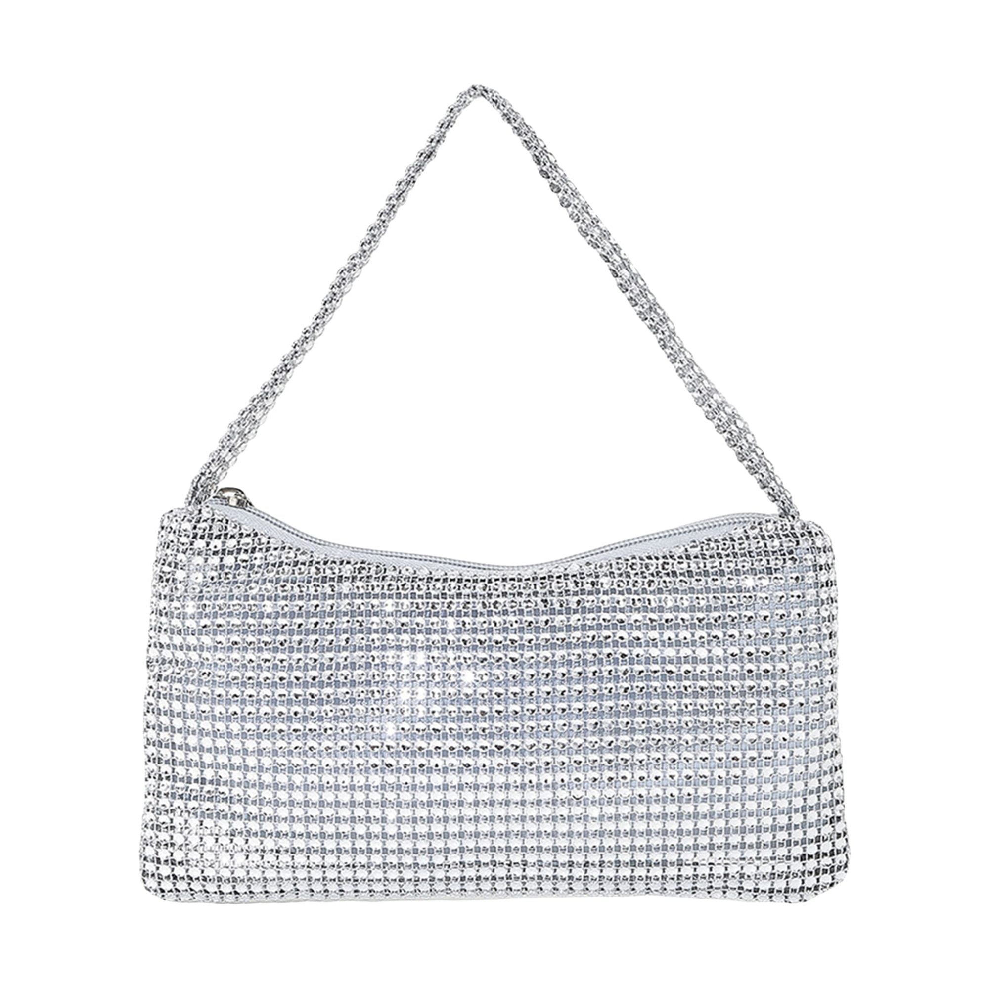 Mioliknya Purse Sparkly Evening bag Silver Clutch Purses for Women ...