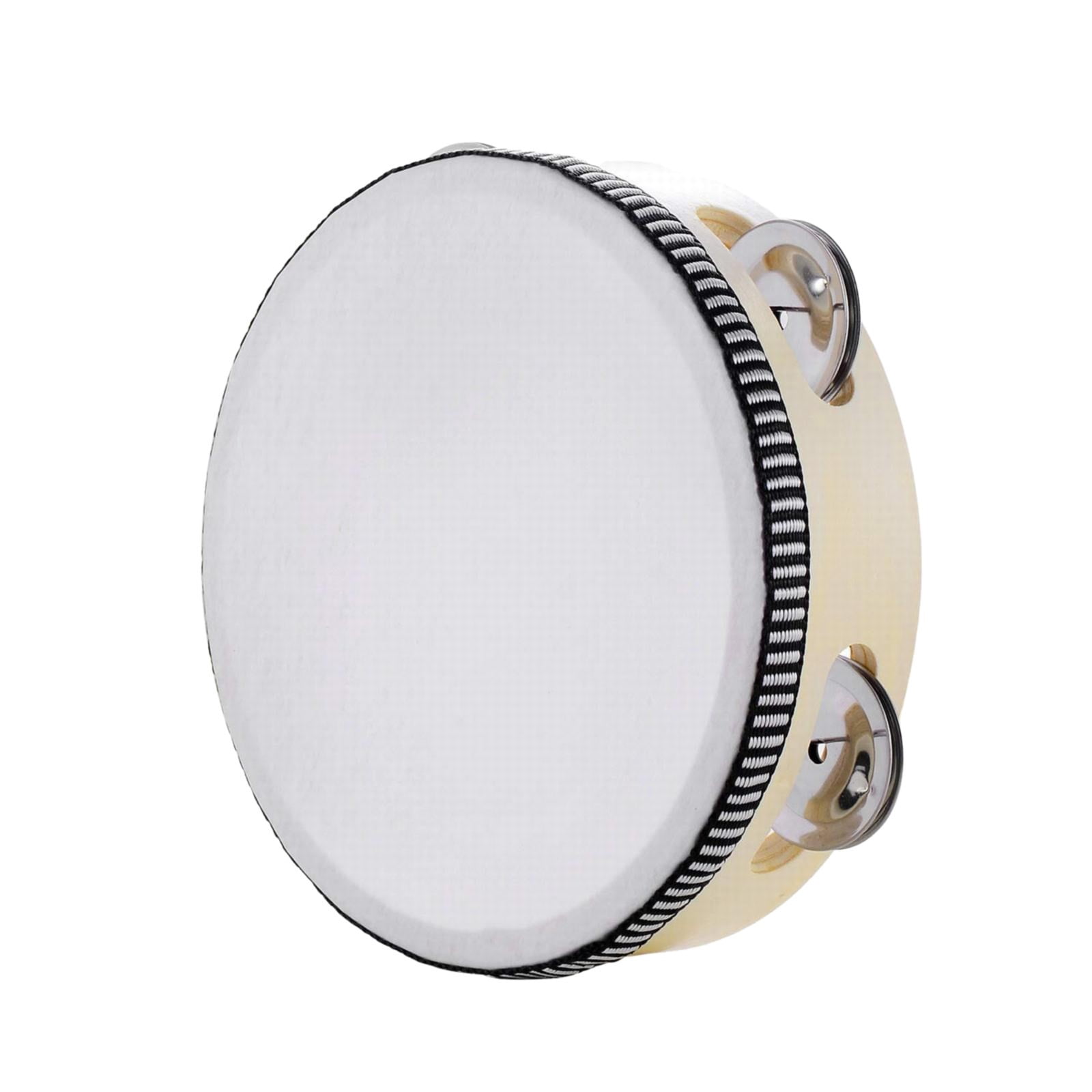 Miommo 6 Inch Hand Held Wooden Tambourine with Metal Jingles ...
