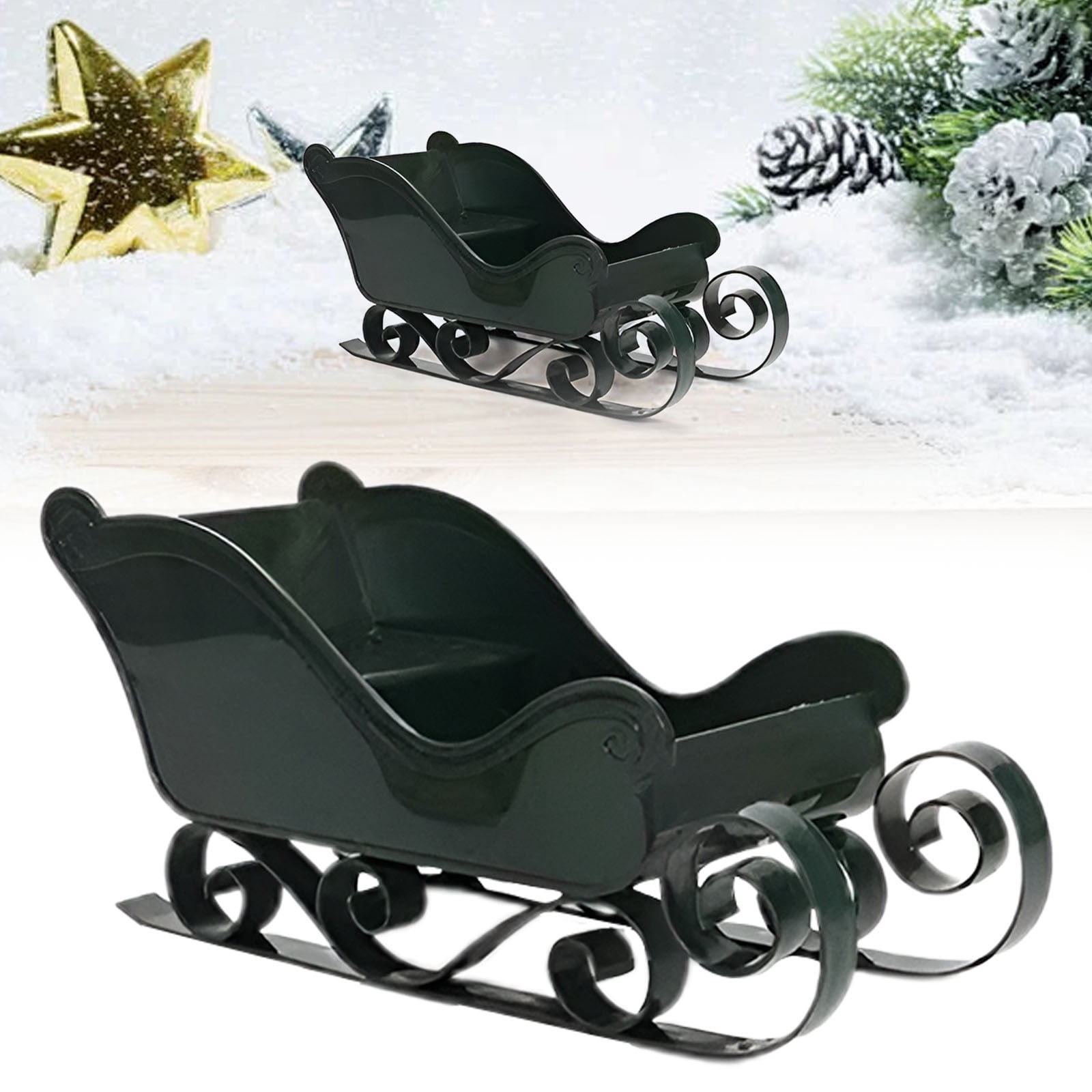 Miommo Christmas Santa Sleigh Decor, Festive Red Sleigh Figurine ...