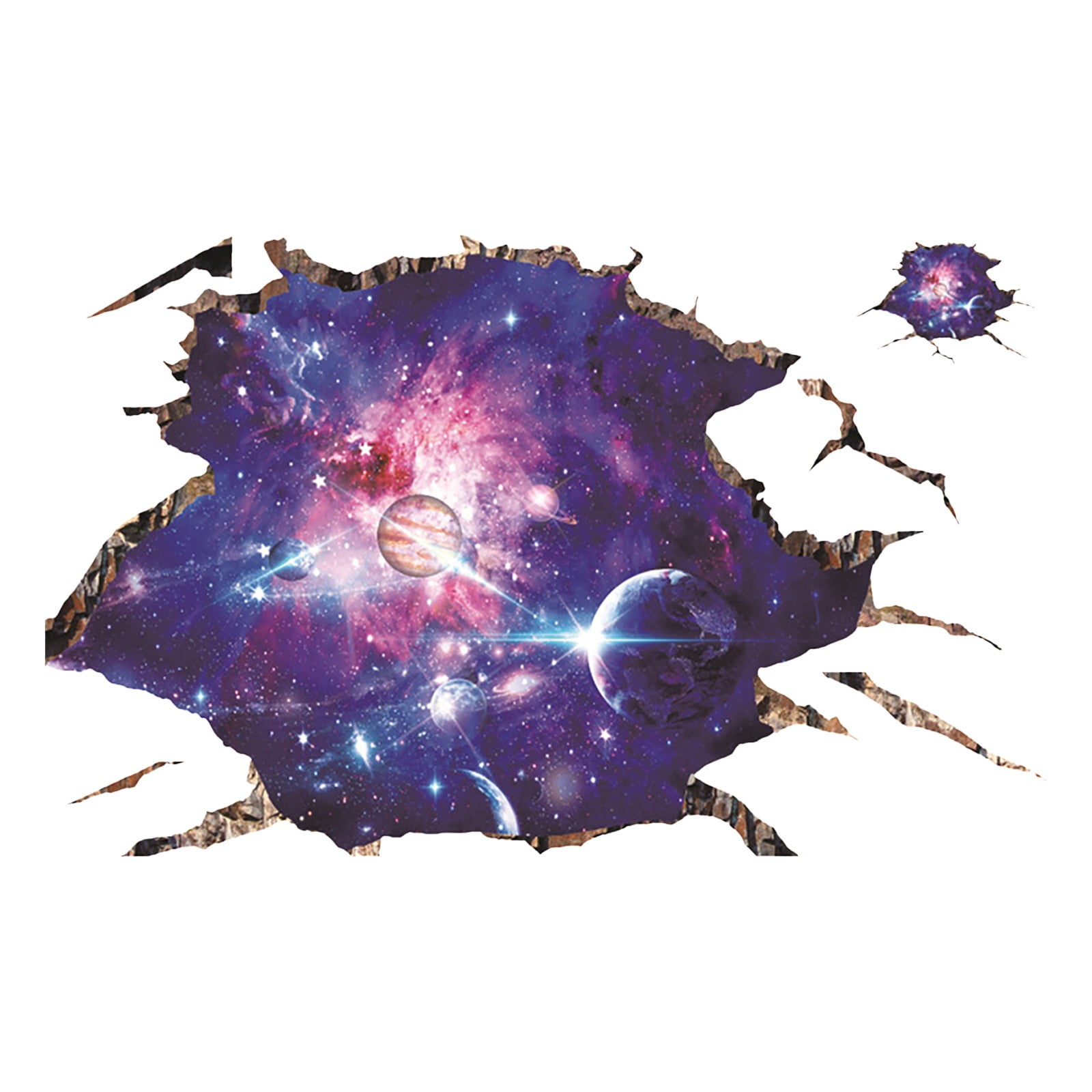 Miommo Creative 3D Blue Cosmic Galaxy Wall Decals Removable PVC Magic ...