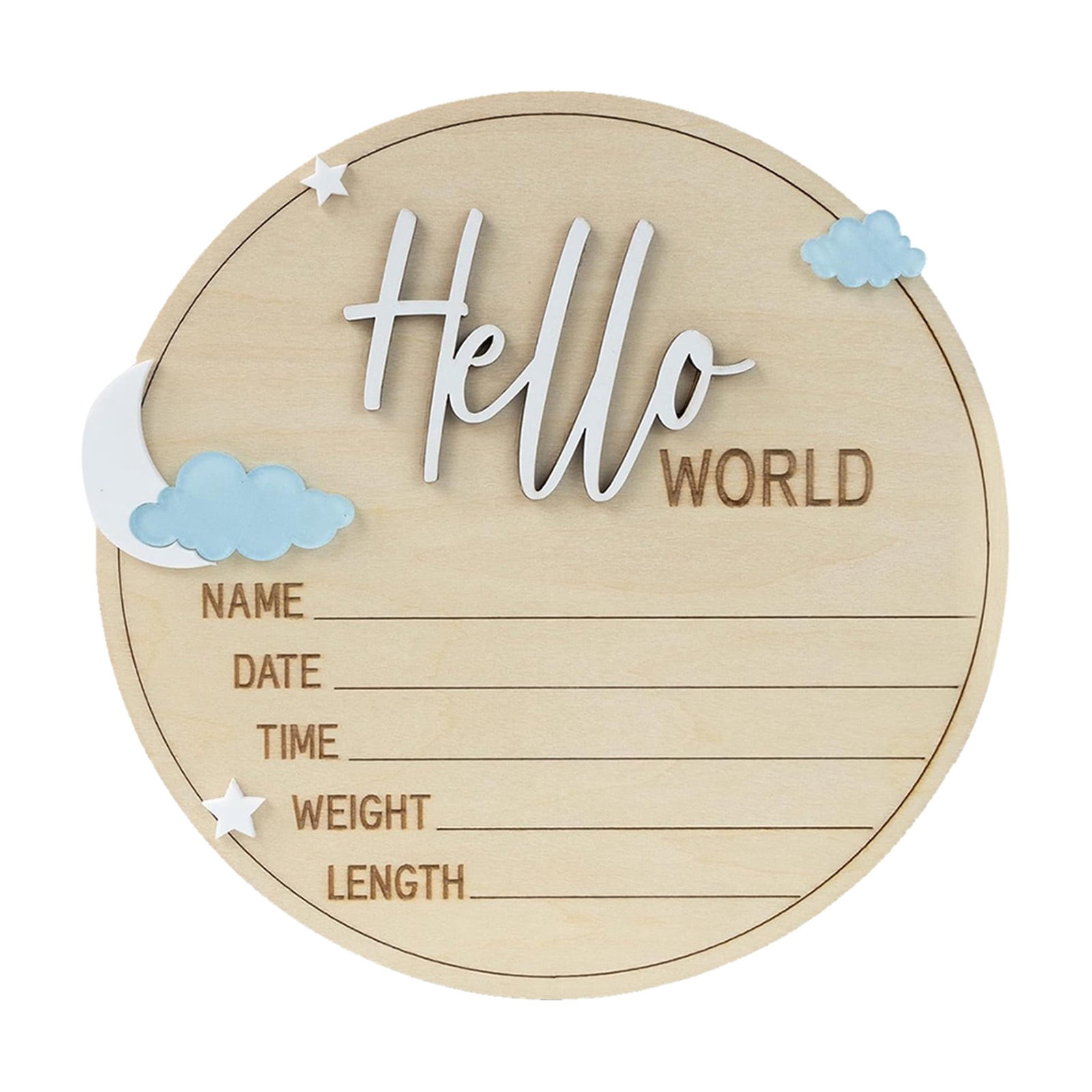 Miommo Custom Engraved Wooden Birth Announcement Sign, Newborn Welcome ...
