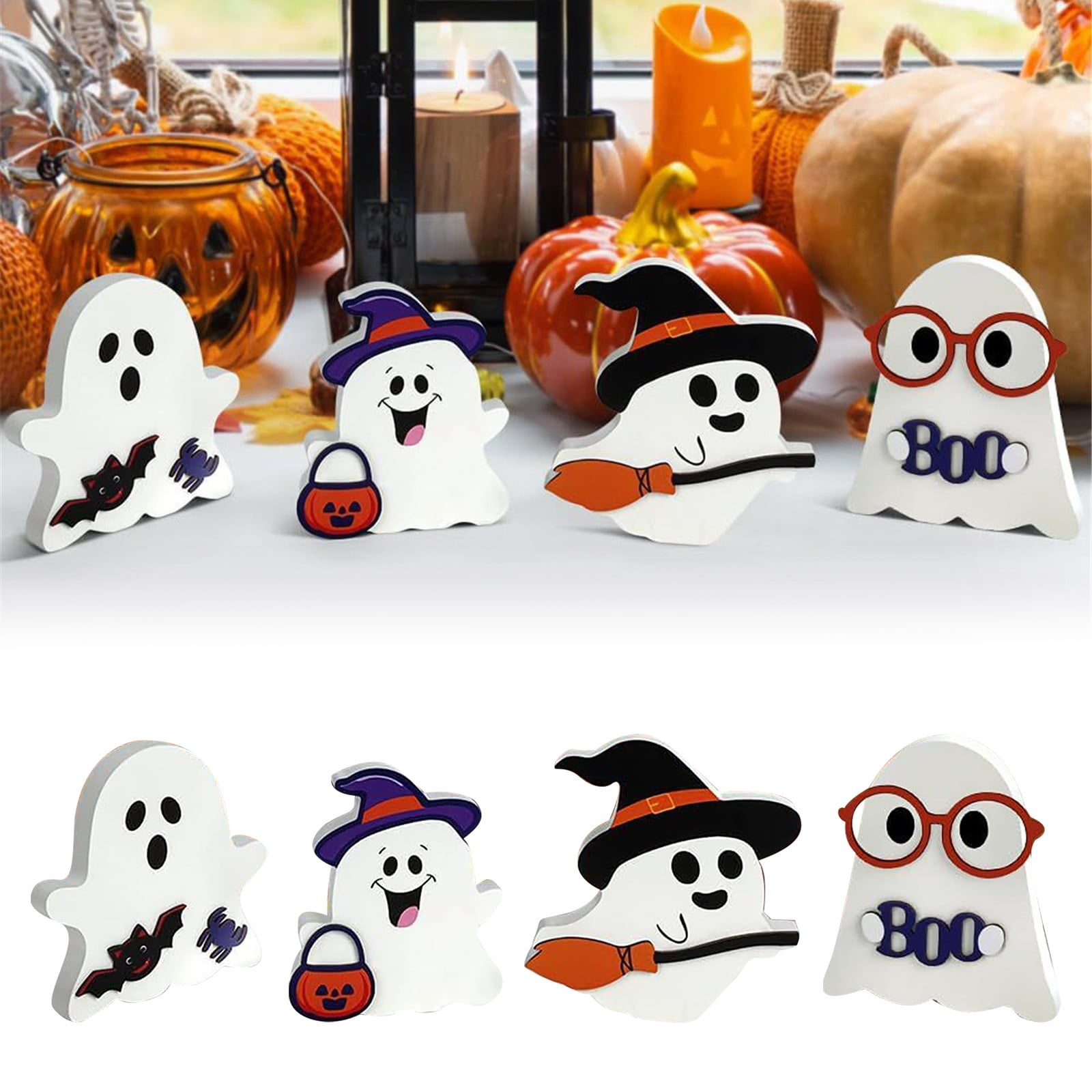 Miommo Cute Halloween Decor Set 4 Piece For Trays Mantel And Tabletop ...