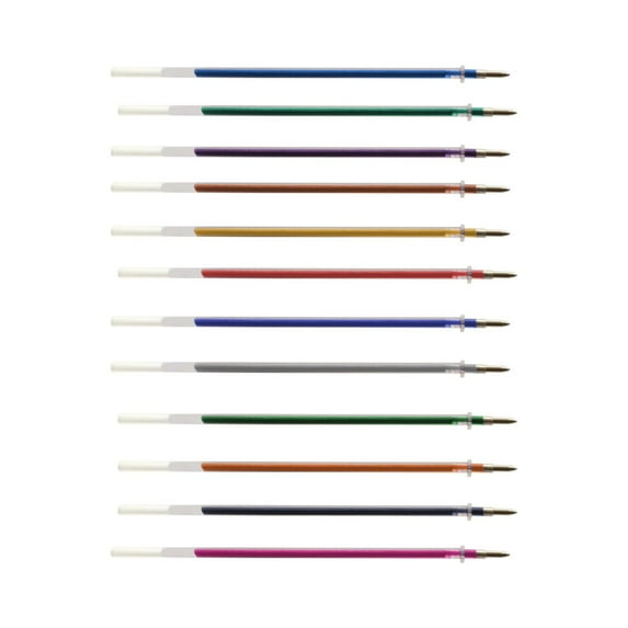 Miommo Metallic Gel Pen Refills, 12 Colors 0.8mm Medium Point Sparkling ...