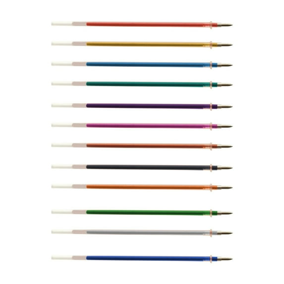 Miommo Metallic Gel Pen Refills, 12 Colors 0.8mm Medium Point Sparkling ...