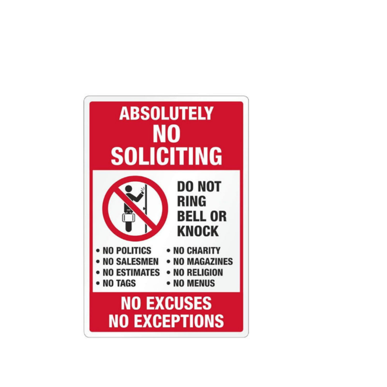 Miommo No Soliciting Sign Sticker for House Front Door Durable PVC ...