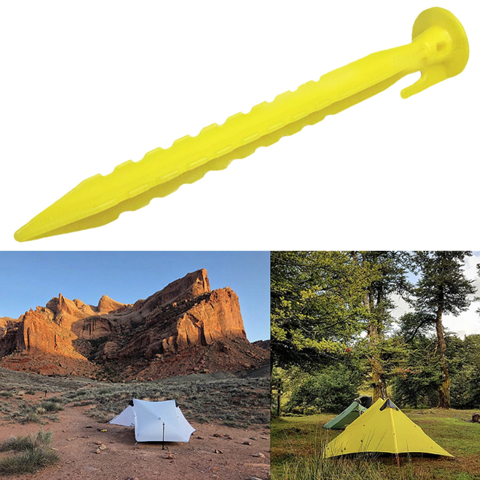 Miommo Plastic Tent Stakes, Lightweight Ground Nails for Camping, Beach ...