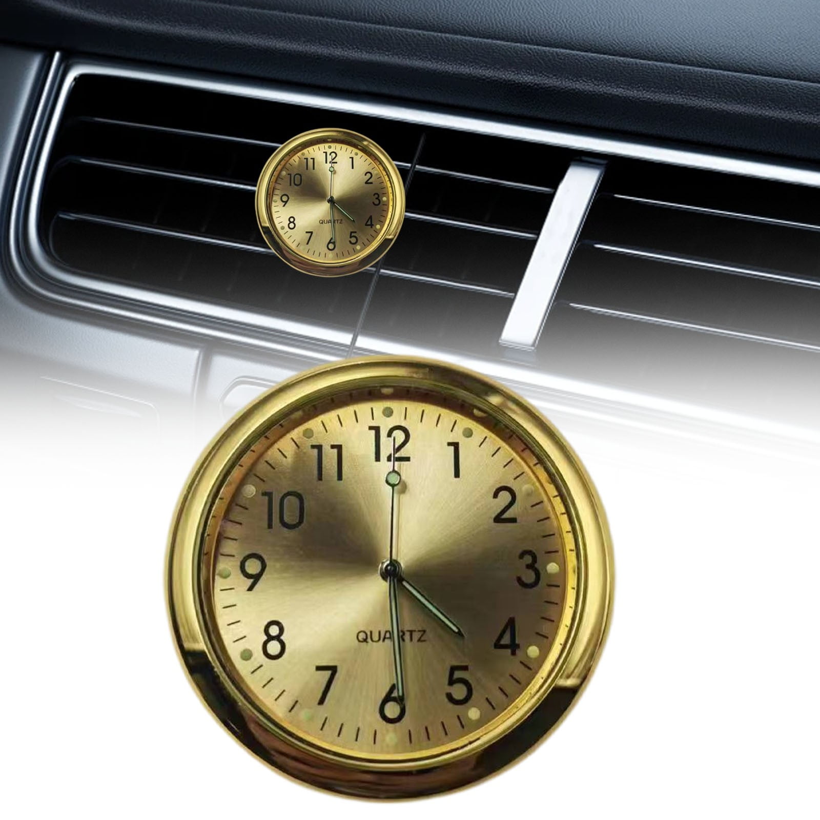 Miommo Red Retro Luminous Mini Clock for Car Dashboard Stick On ...