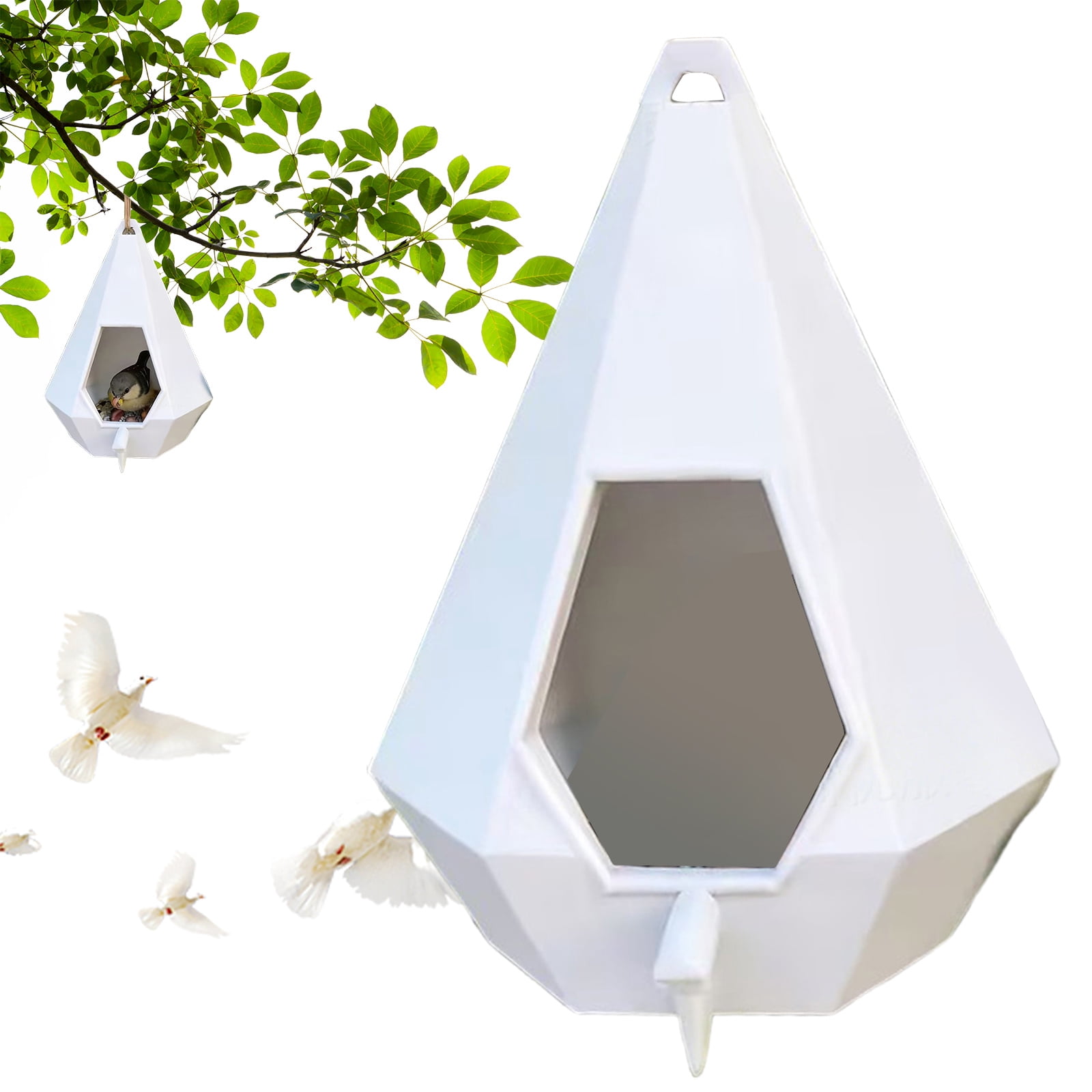 Miommo Semi-Enclosed Bird Feeder, 4.7x5.7 Inch Outdoor Birdhouse with ...