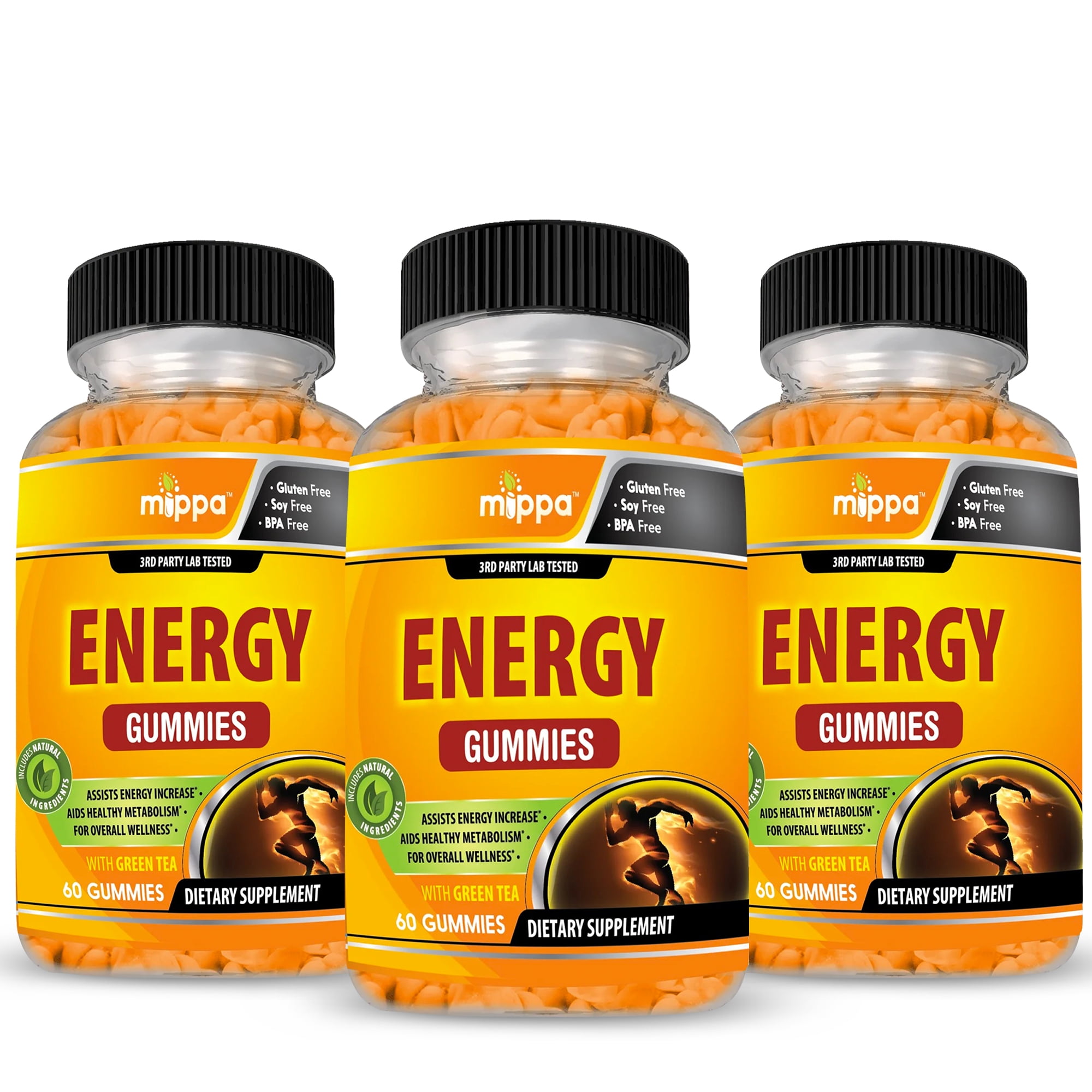 Mippa Supplements Energy Gummies - Supports Energy, Stamina, Metabolism ...