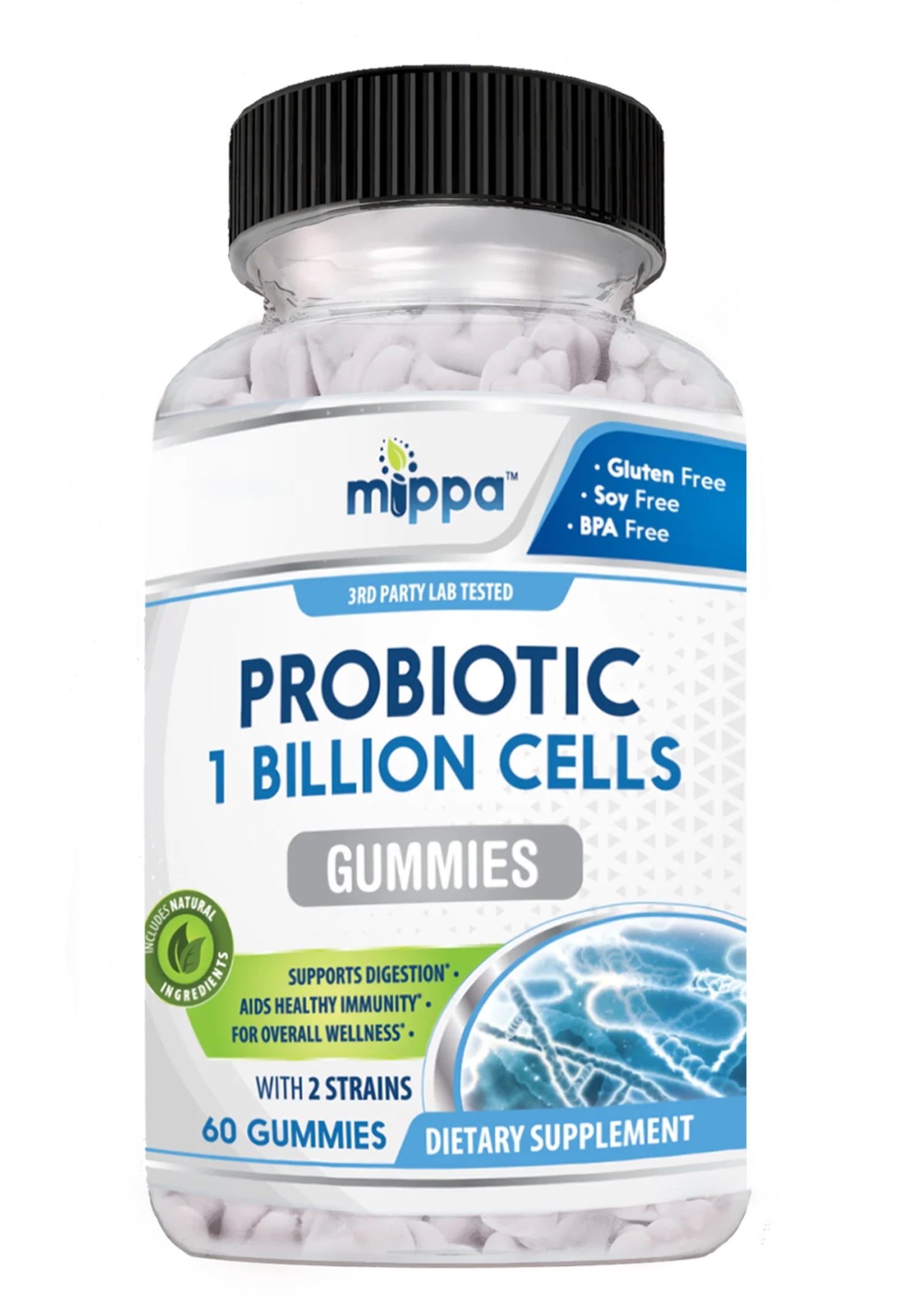 Mippa Supplements Probiotic Gummies - 1 Billion Cells, Supports ...