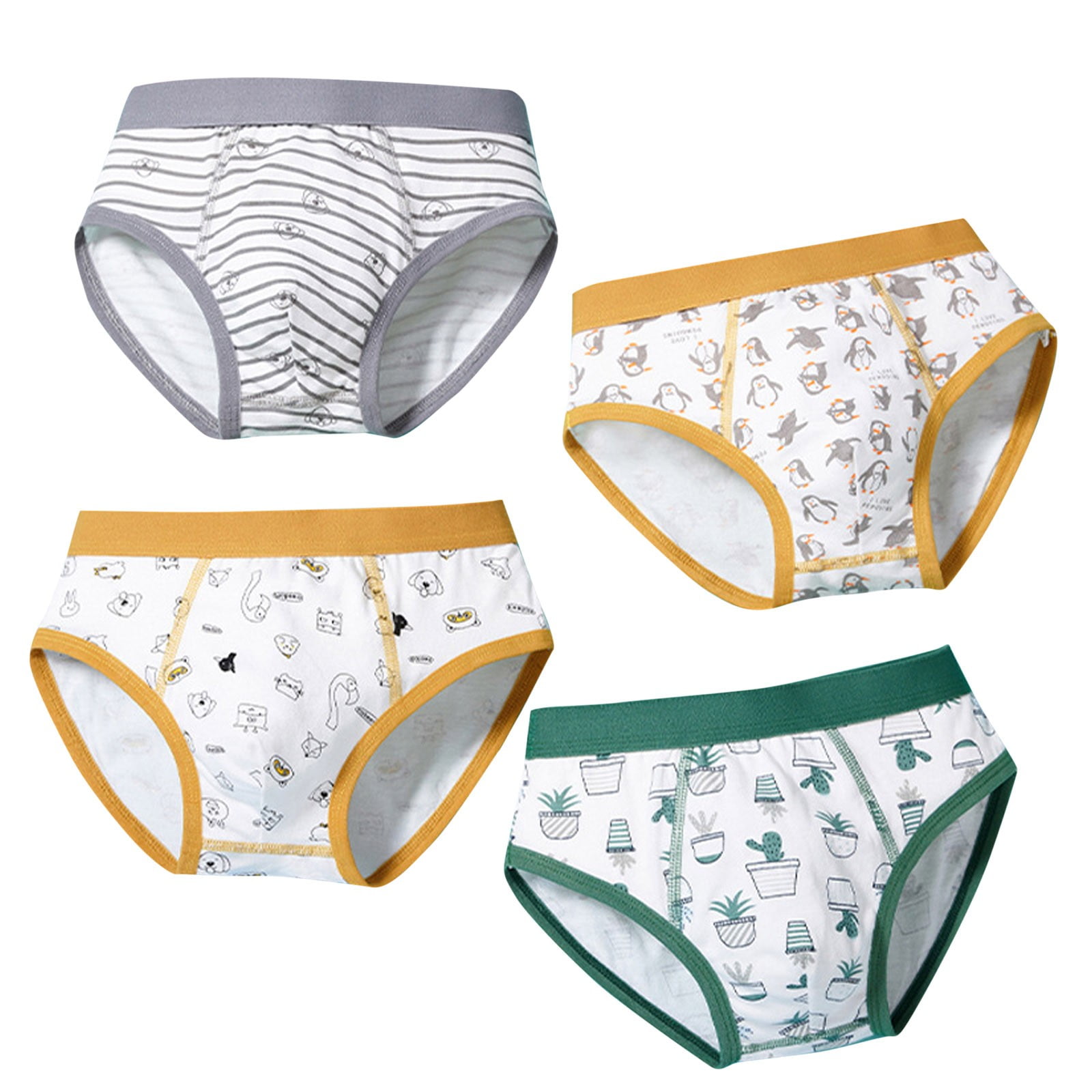 Miqool 4 Pack Toddler Little Boys Briefs, Cute Printed Soft Cotton ...