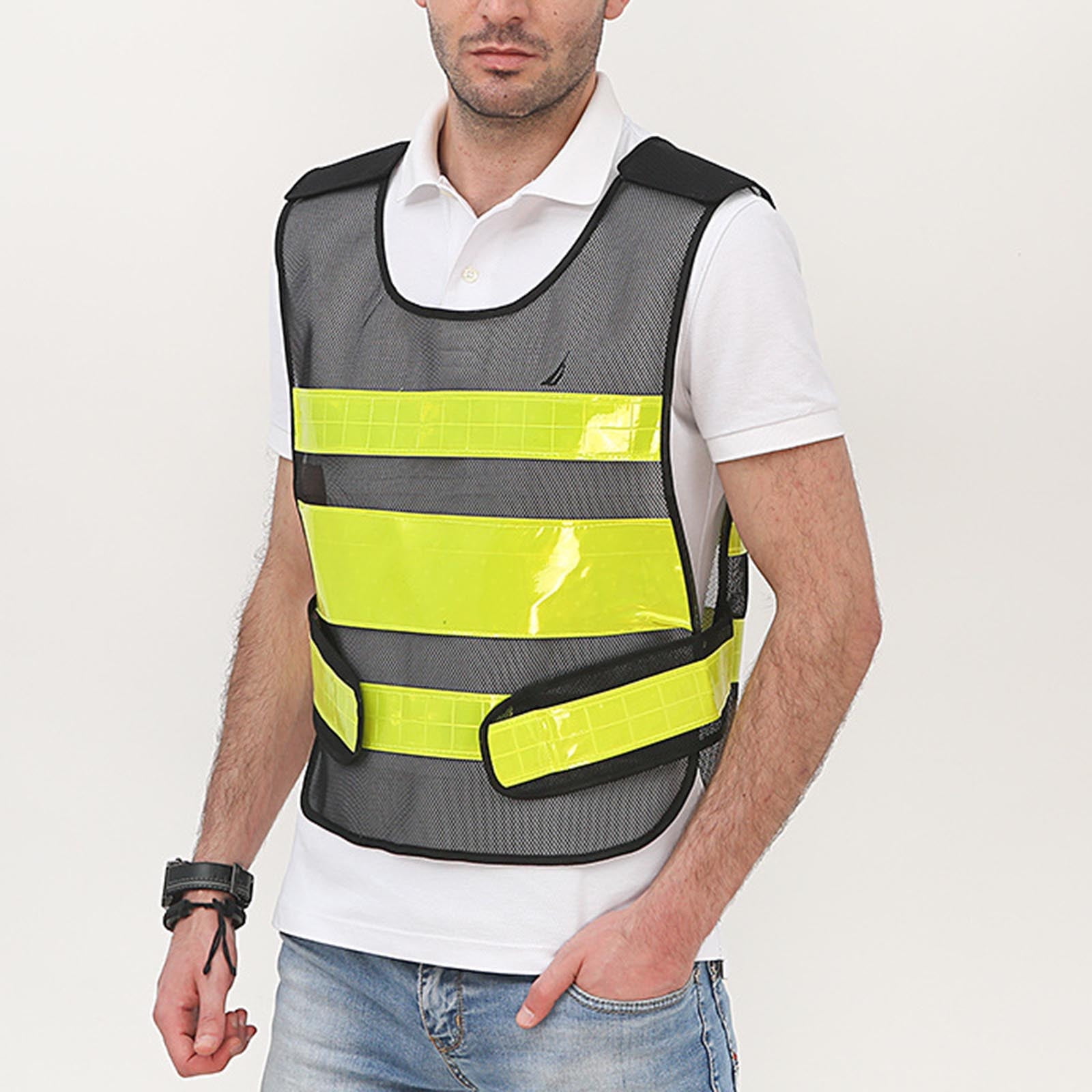 Miqool High Visibility Safety Vest, Class 2 Hi Vis Mesh Construction ...