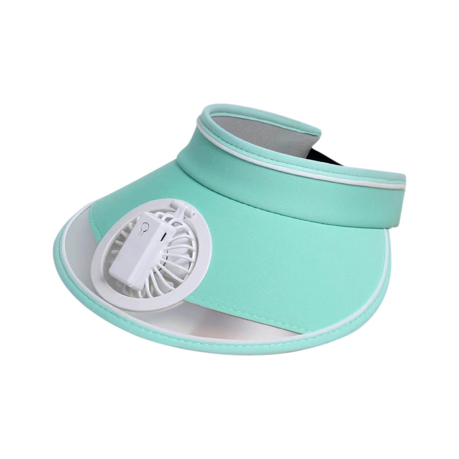 Miqool Kids Sun Visors Hat with Fan, Rechargeable Built-in Fan Visor Hat, Adjustable Wide Brim ...