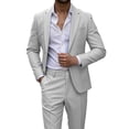 Miqool Men's 2 Piece Suits Slim Fit Two Button Blazer Jacket Pants ...