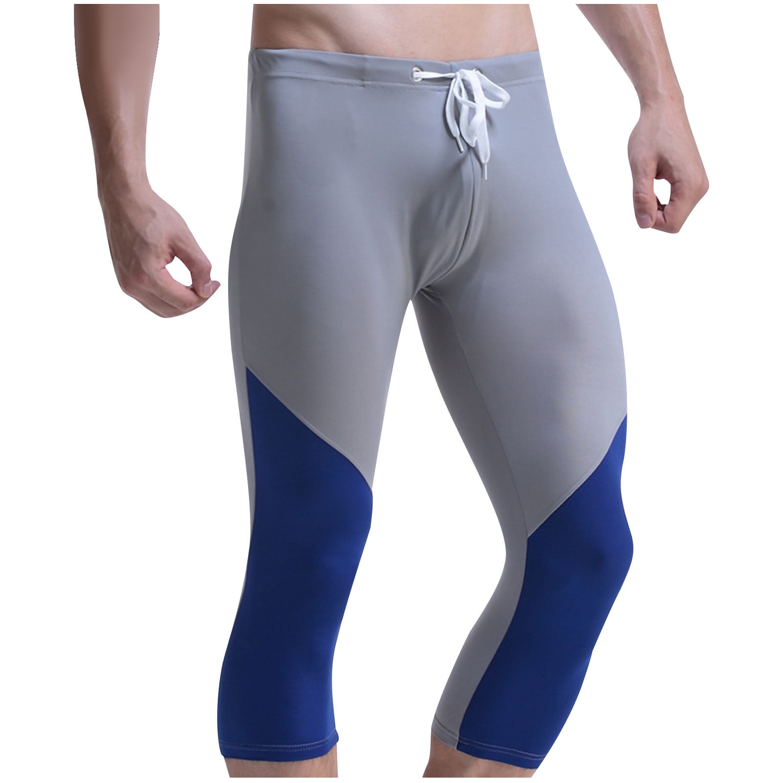 Miqool Men's 3/4 Compression Pants Drawstring Athletic Training Fitness ...