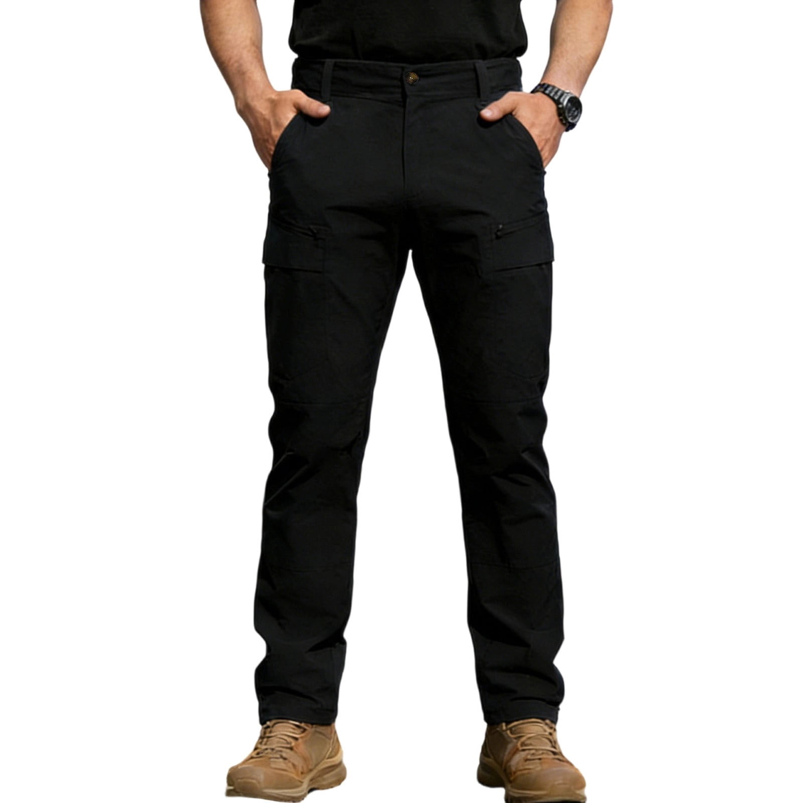 Miqool Men's Cargo Pants Water Resistant Lightweight Pleated Casual ...