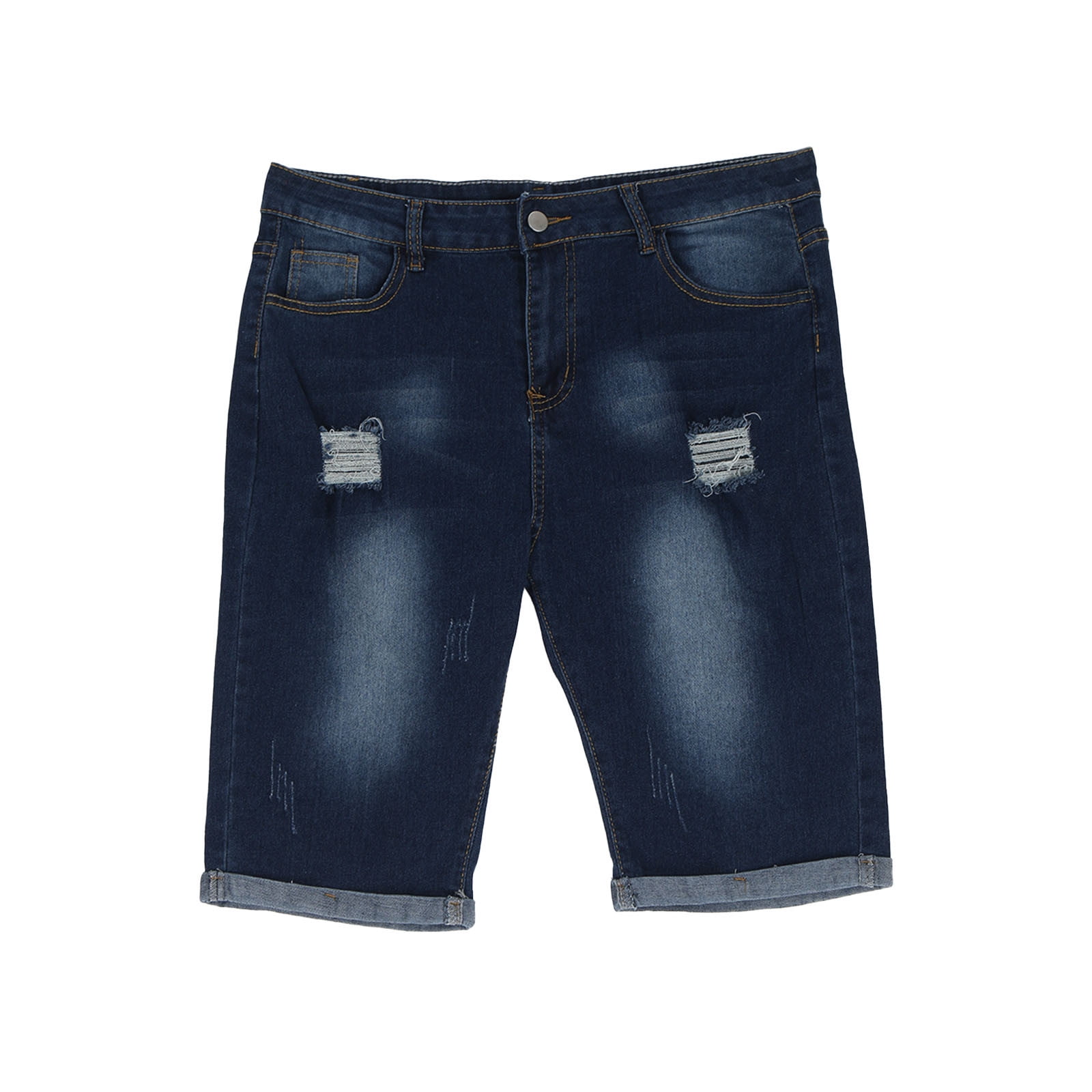 Miqool Men's Classic Regular-Fit Denim Shorts Casual Slim-Fit Stretch ...