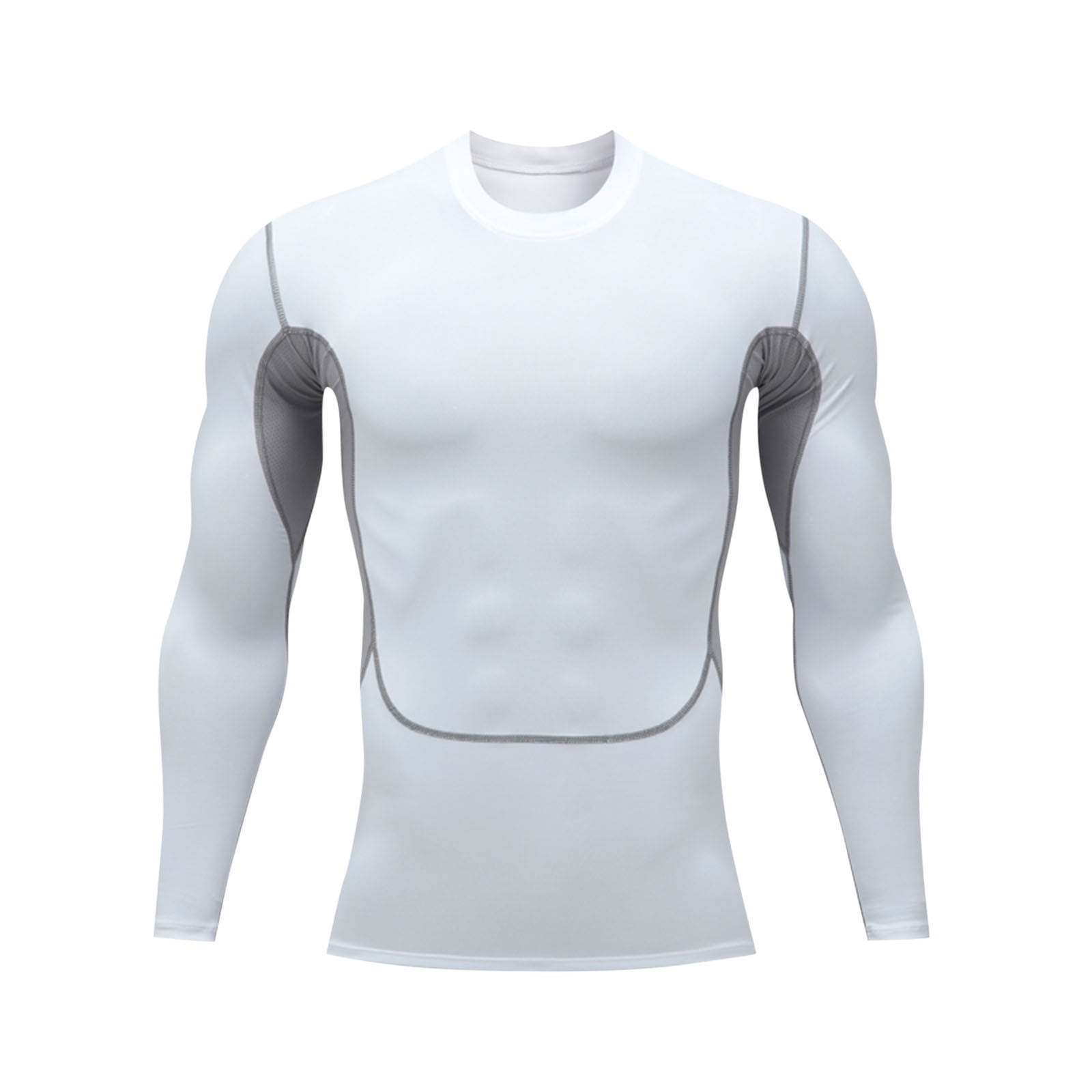 Miqool Men's Compression Shirts Long Sleeve Athletic Workout Running ...