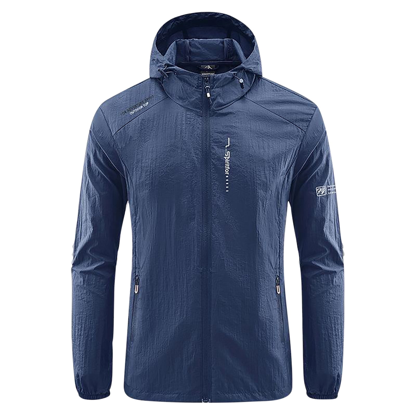 Miqool Men's Rain Jacket with Hood, Lightweight Packable Shell Hooded ...