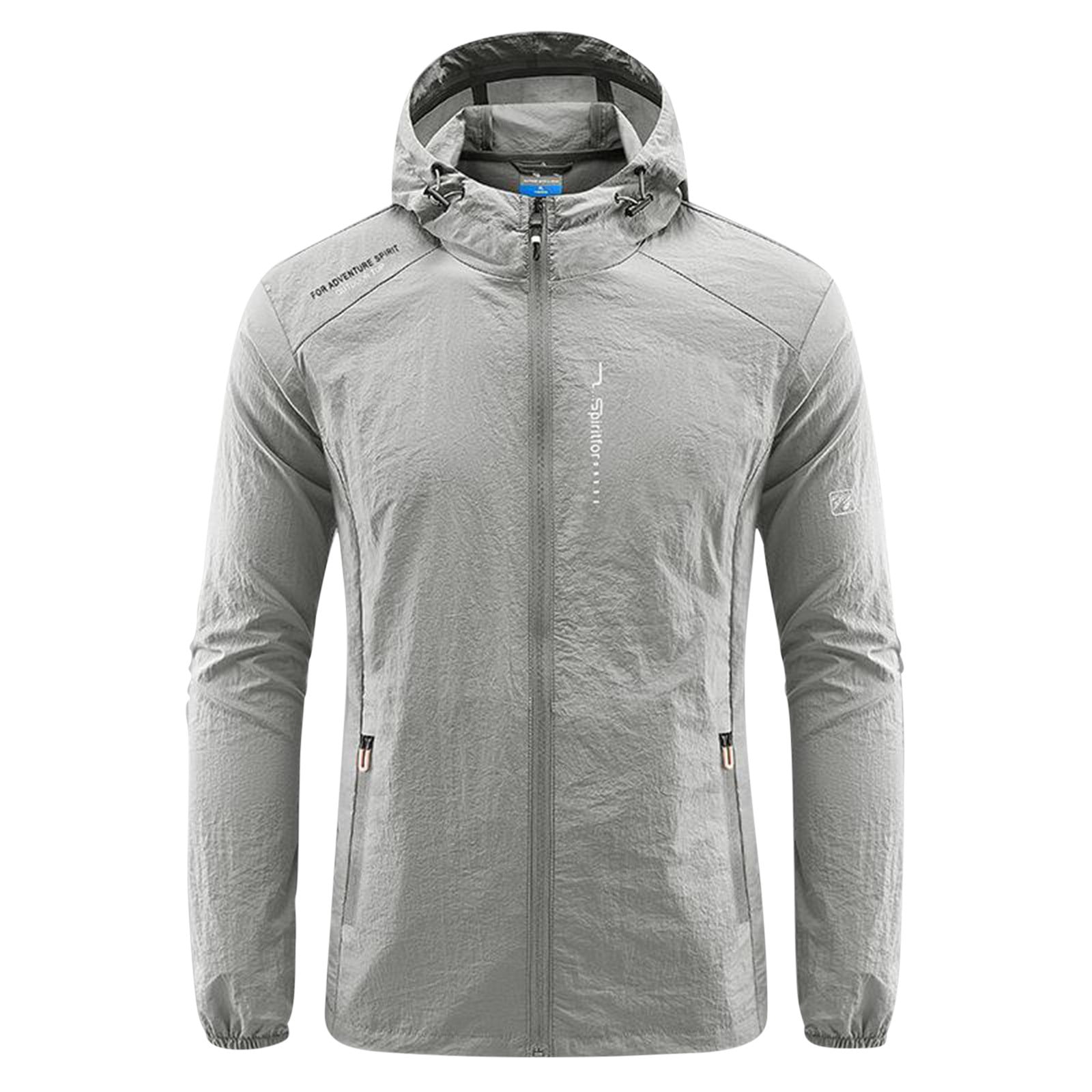 Miqool Men's Rain Jacket with Hood, Lightweight Packable Shell Hooded ...