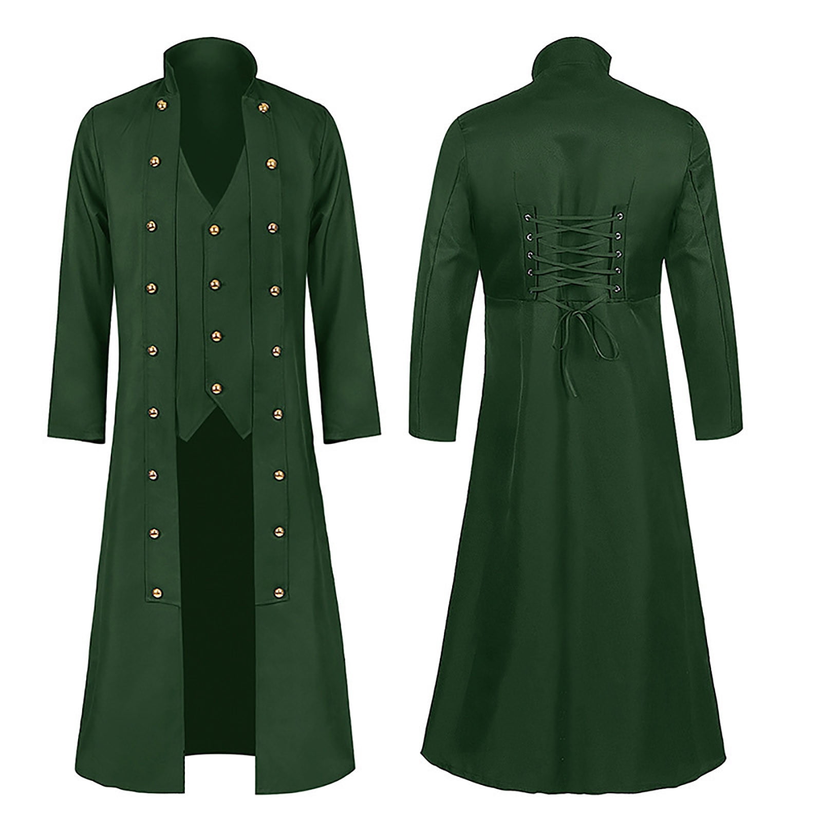 Miqool Men's Steampunk Vintage Jacket Renaissance Medieval Tuxedo Coat ...