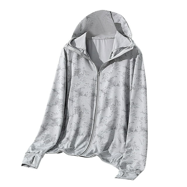 Miqool Men's UPF 50+ Sun Protection Jacket Lightweight Full Zip Hoodie ...