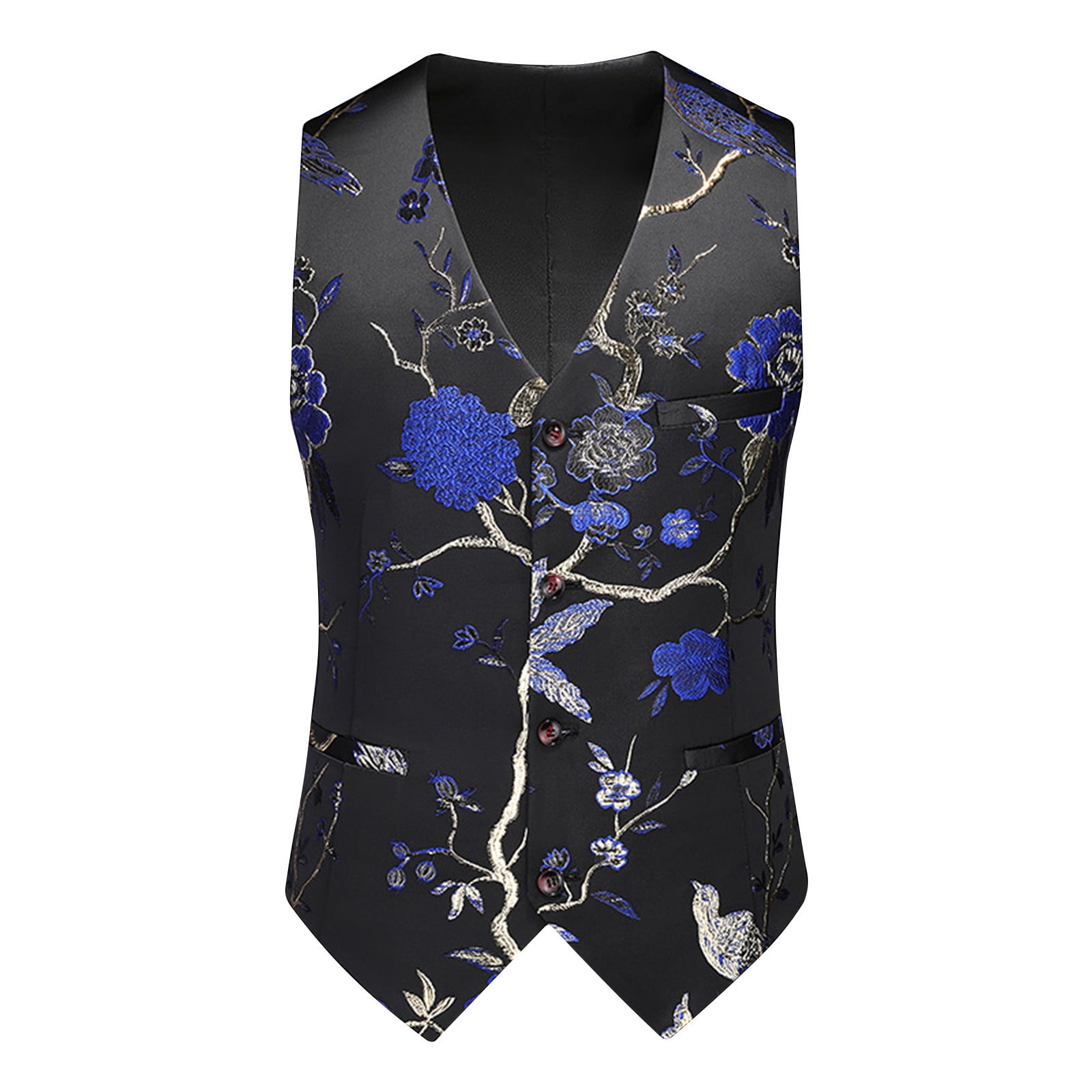 Miqool Mens Halloween Paisley Floral Suit Vest Formal/Leisure Tailored ...