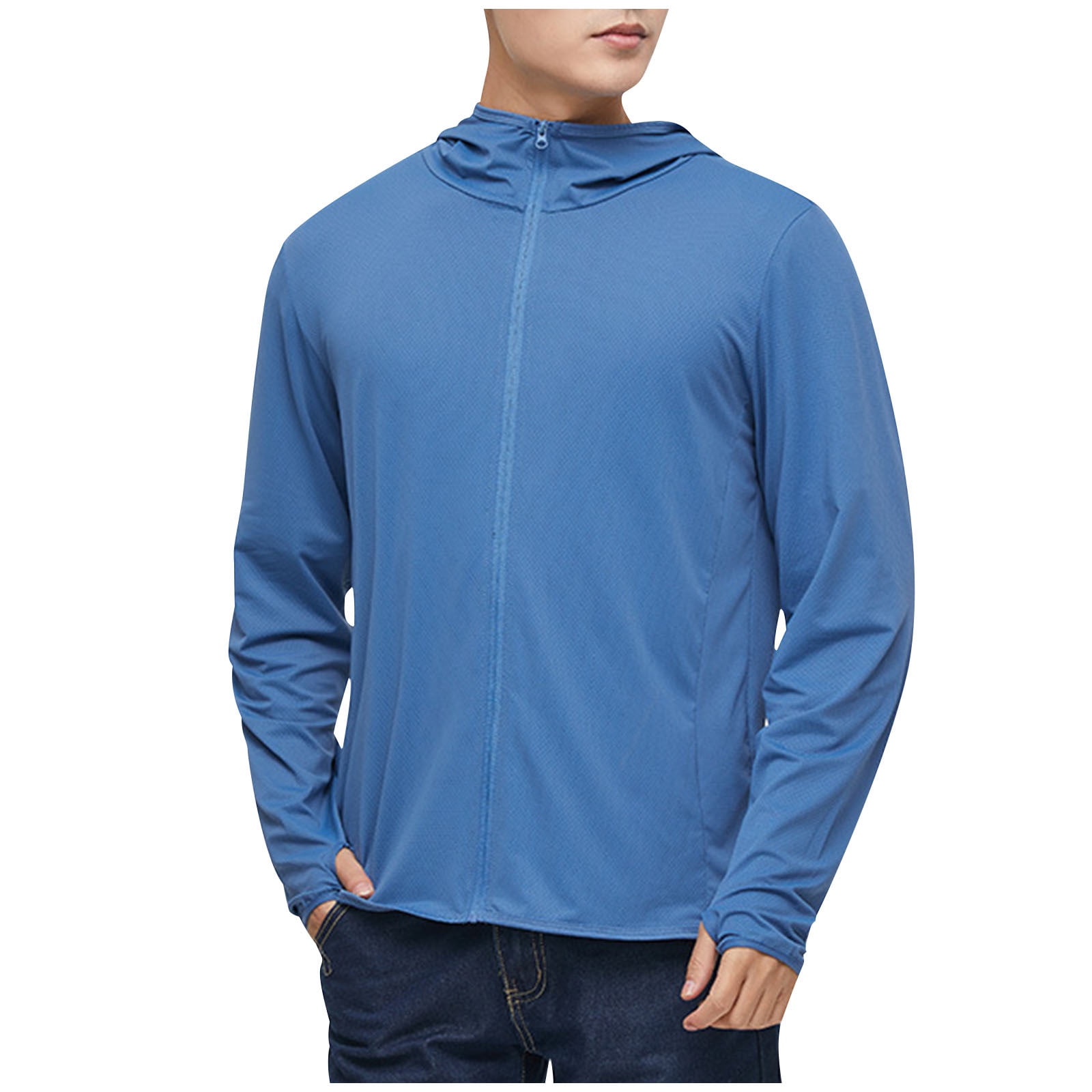 Miqool Mens UPF 50+ Sun Protection Full Zip Up Hoodie Outdoor ...