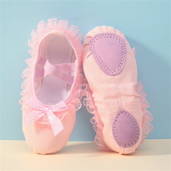 Miqool Sweet Pink Toddler Girls Ballet Shoes Kids Soft Split Sole Dance ...