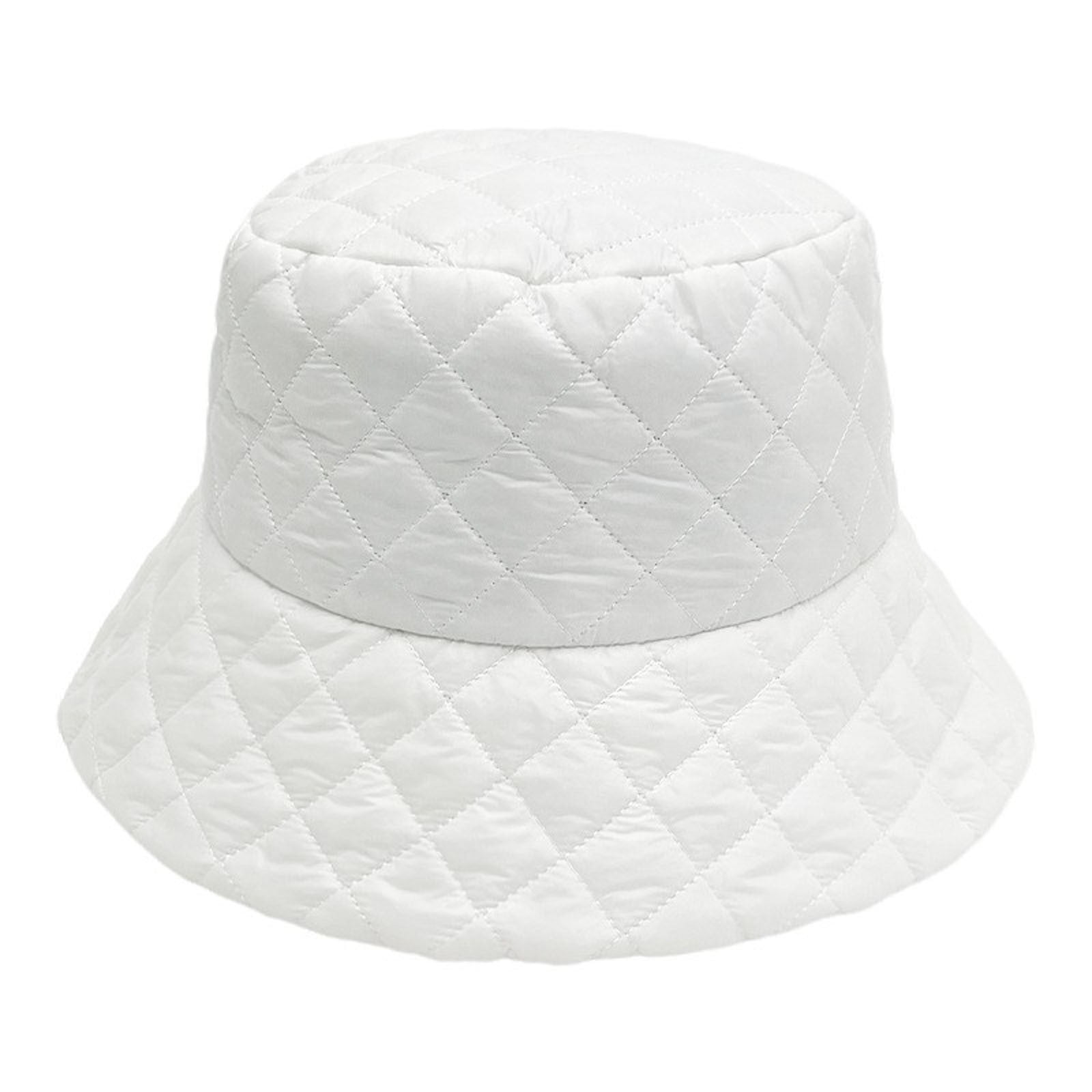 Miqool Women's Winter Quilted Bucket Hat, Checkered Fisherman Hat Warm ...