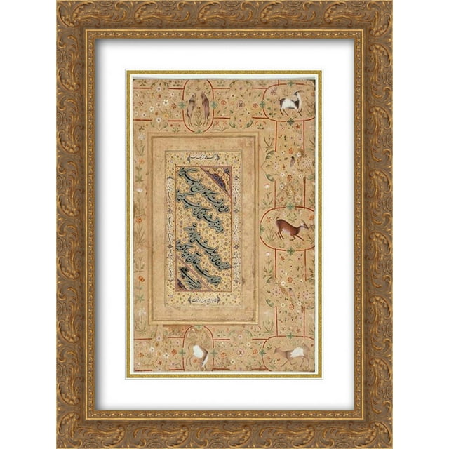 Mir Ali Tabrizi 2x Matted 20x24 Gold Ornate Framed Art Print 'Persian ...