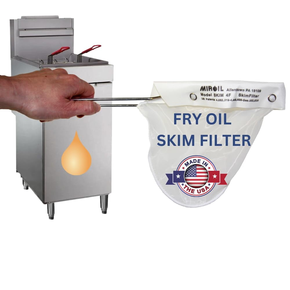 MirOil SK4 Fry Oil Skim Filter Bag with Frame, Use for Fryer Skimming ...