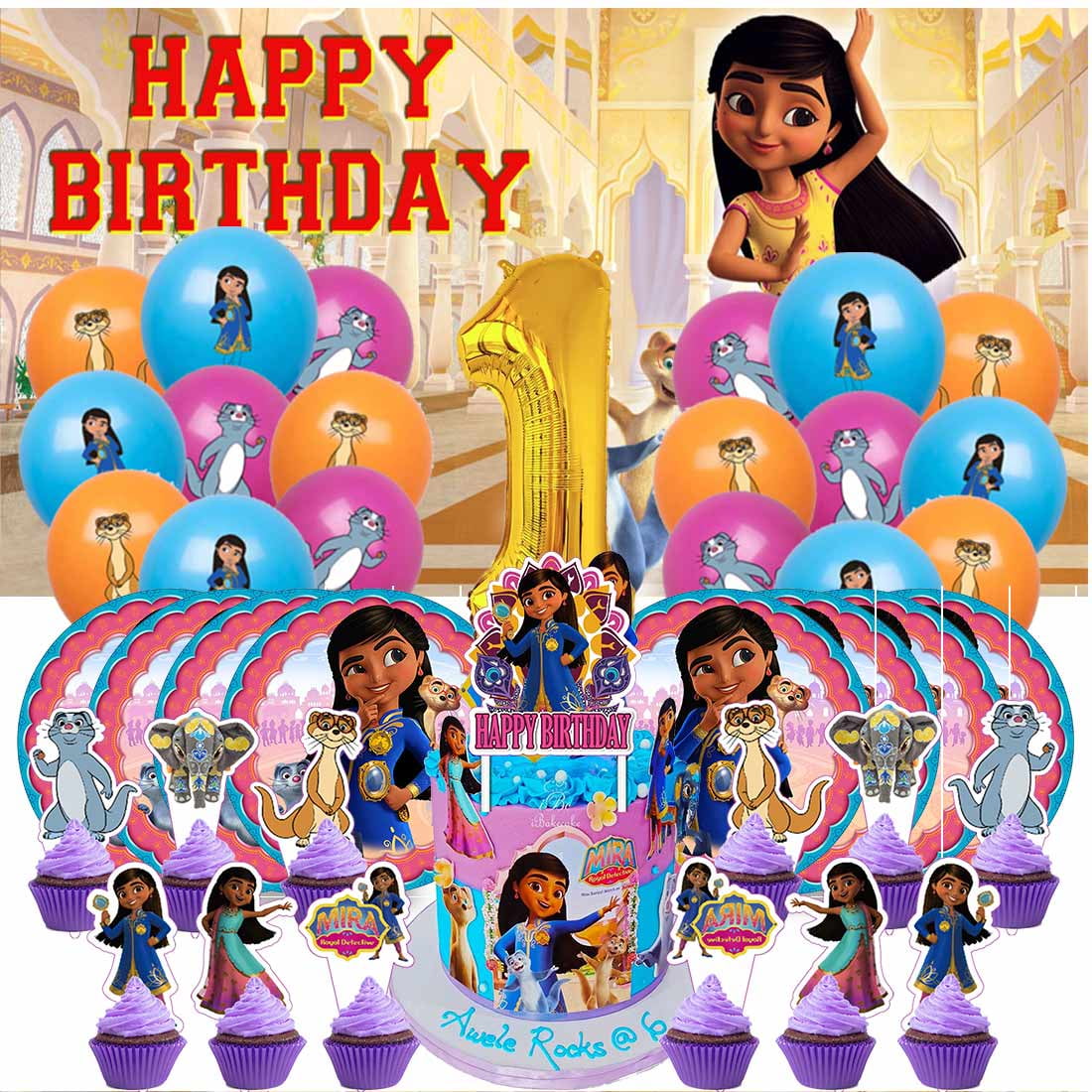 Mira Royal Detective Balloons Party Supplies 1st Decor Tableware ...