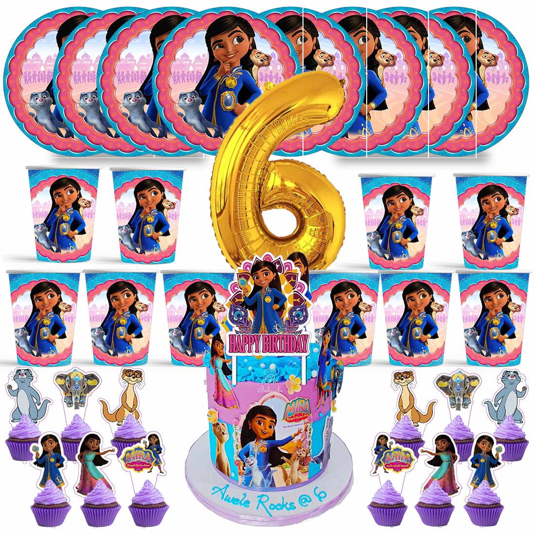 Mira Royal Detective Birthday 6th Cups Party Supplies Plates Fans ...