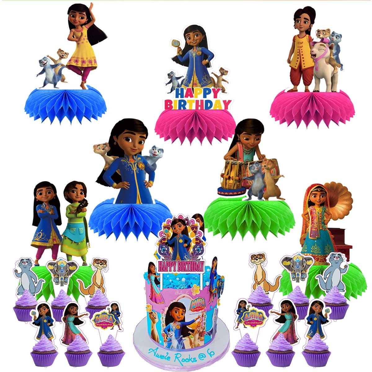 Mira Royal Detective Honeycomb Centerpieces Table Toppers Cake Toppers ...