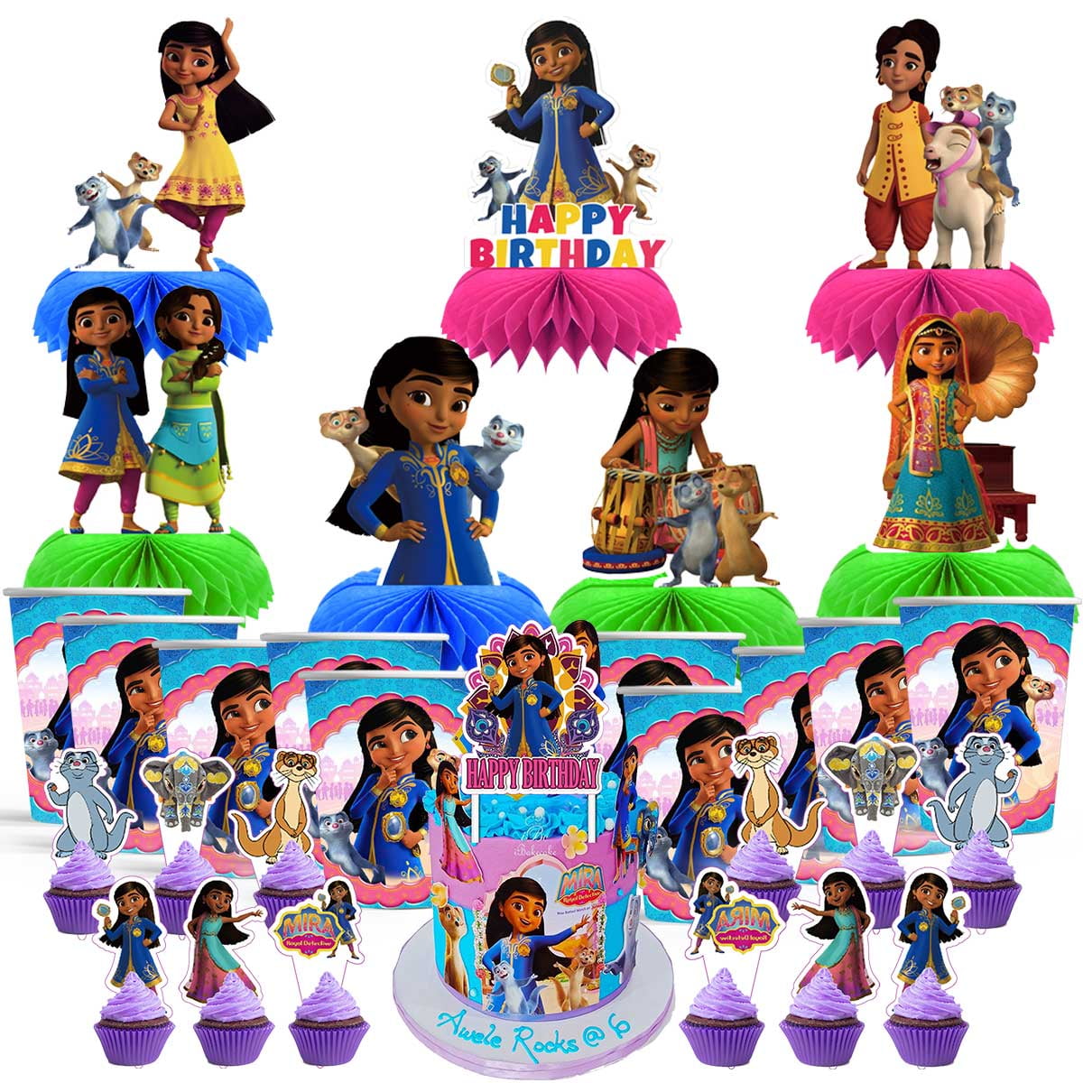 Mira Royal Detective Party Supplies Decor Cups Fans Decorations ...