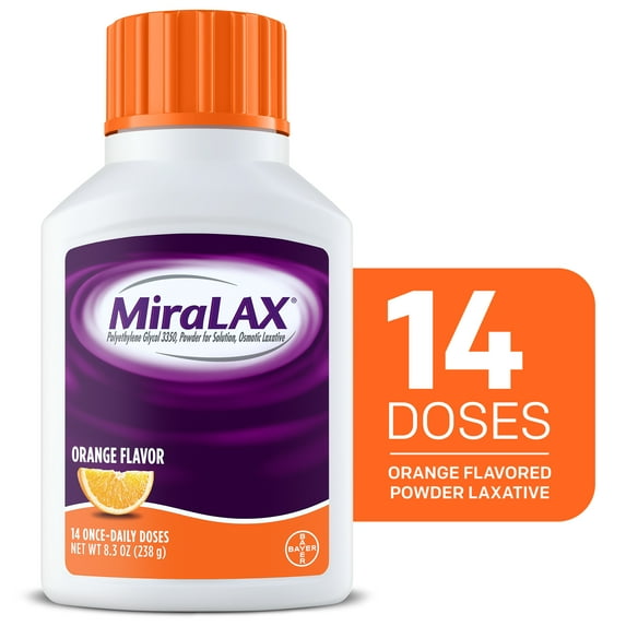 MiraLAX Laxative Powder for Gentle Constipation Relief, PEG 3350 ...
