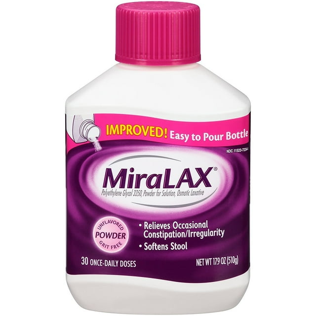 MiraLAX Polyethylene Glycol Laxative Drink Powder, 17.90 oz - Walmart.com